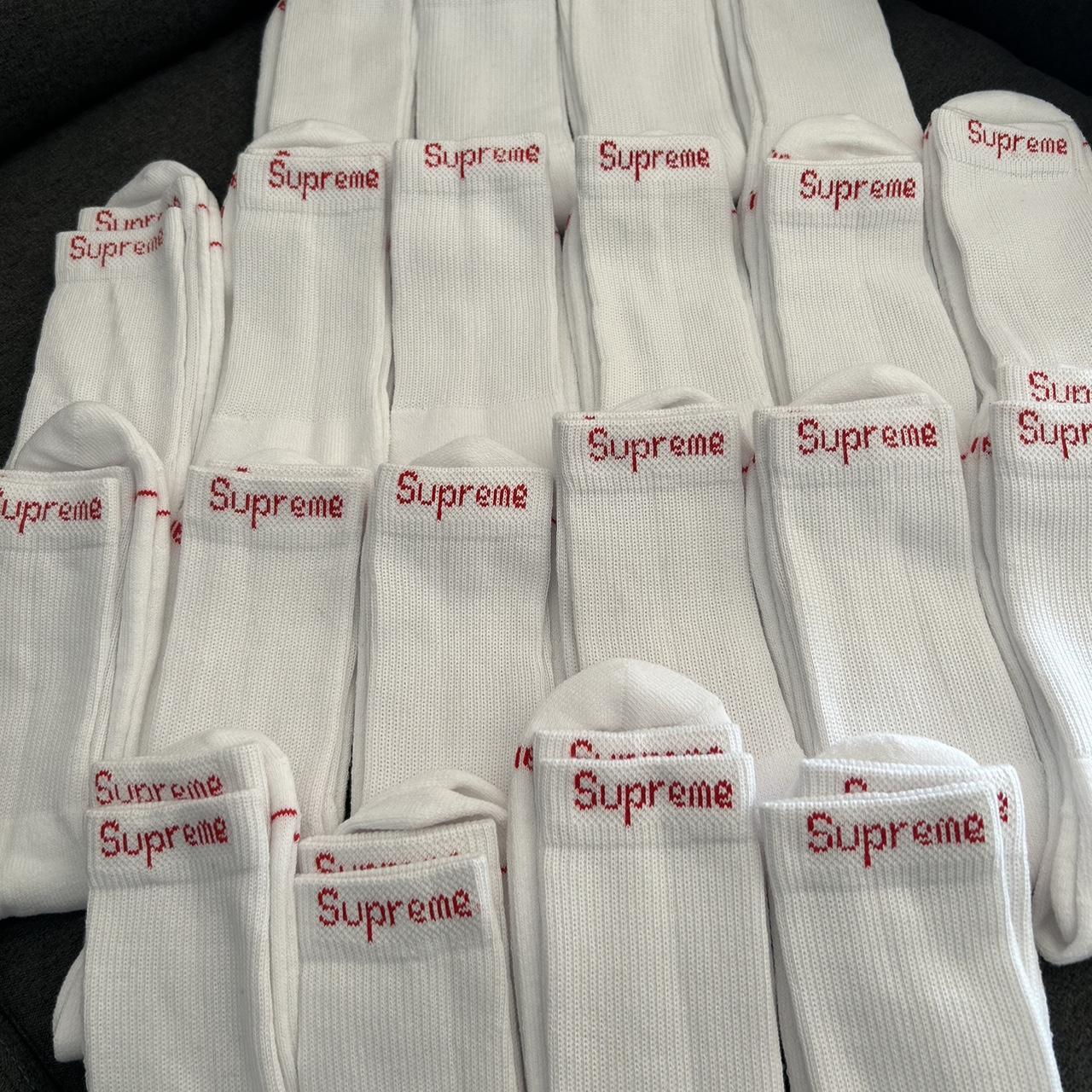 Supreme white and red socks Brandnew Similar listing... - Depop