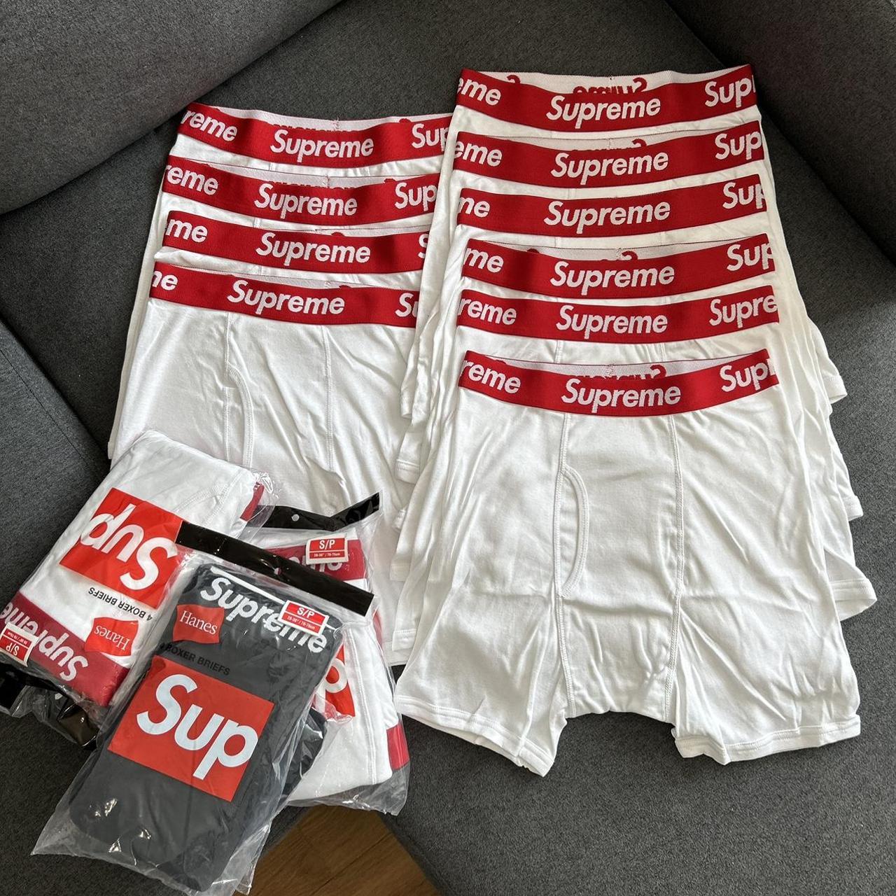 Supreme white and black boxer briefs Most orders... - Depop