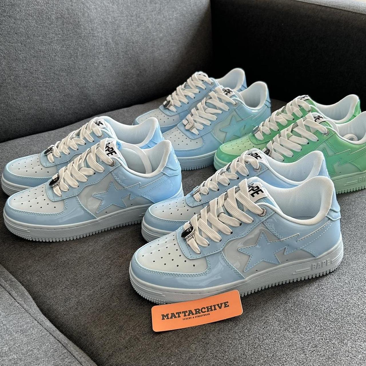 Bape baby blue trainers A bathing ape bape... - Depop
