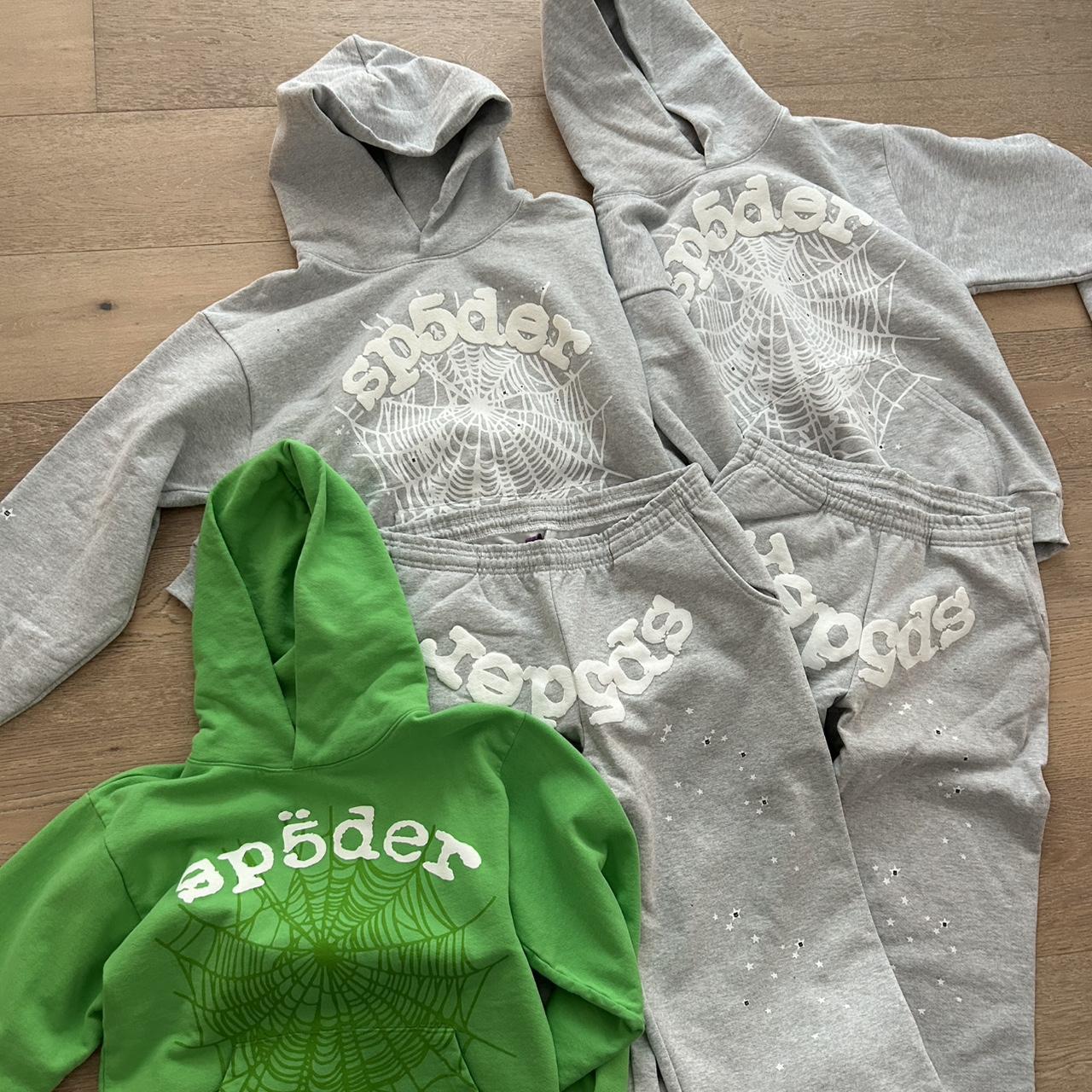 Spider grey and white tracksuit Spider worldwide... - Depop