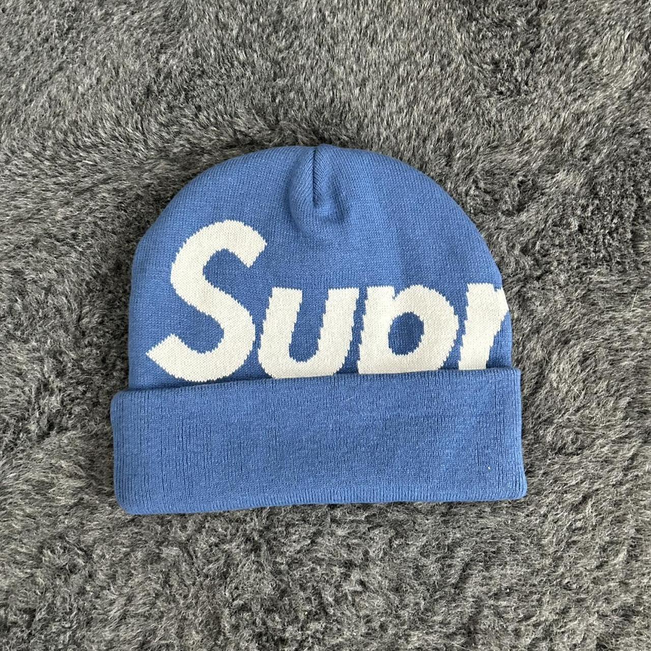 Supreme baby blue big logo beanie Brand new One size... | Depop
