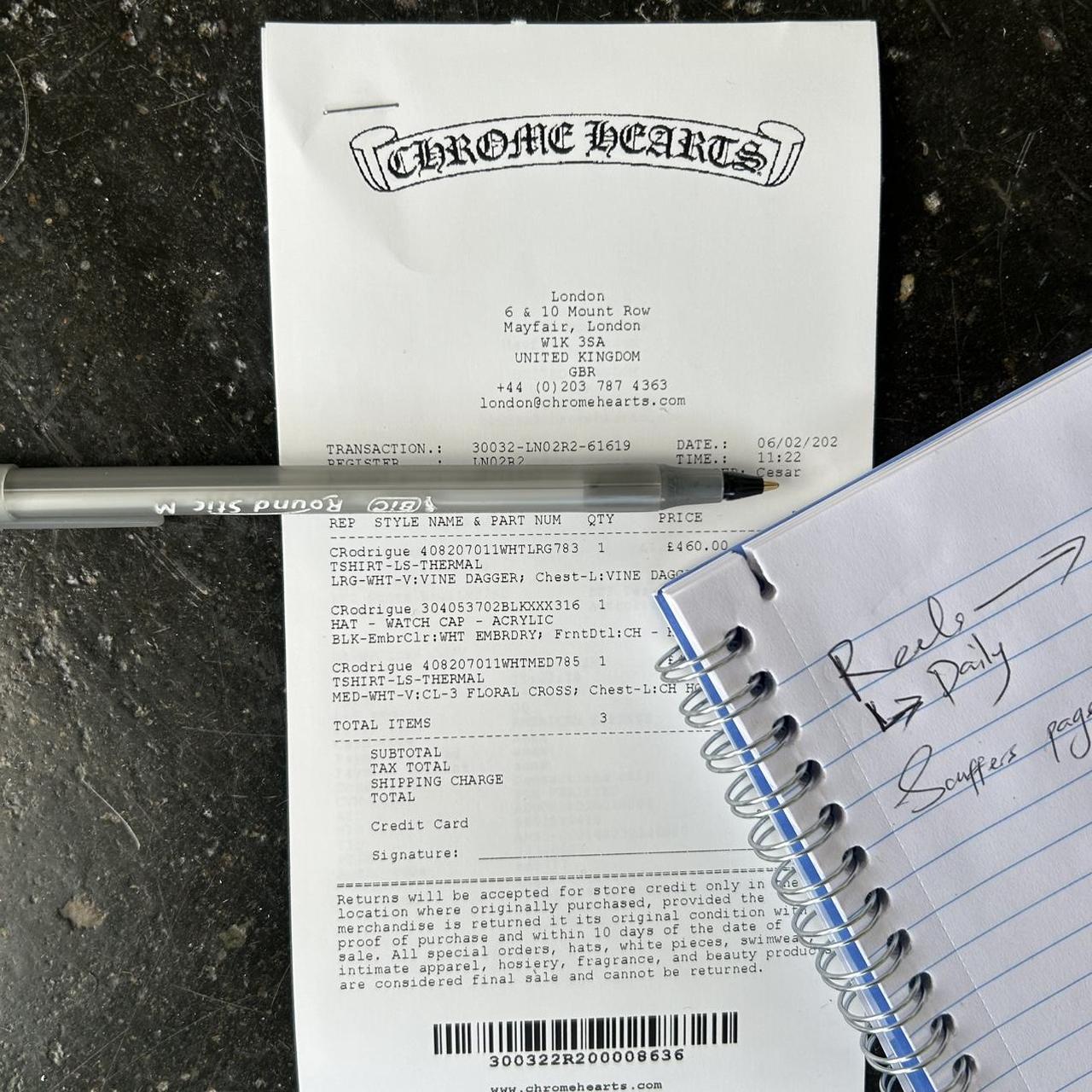 Chrome hearts white waffle thermal tshirt Chrome... | Depop