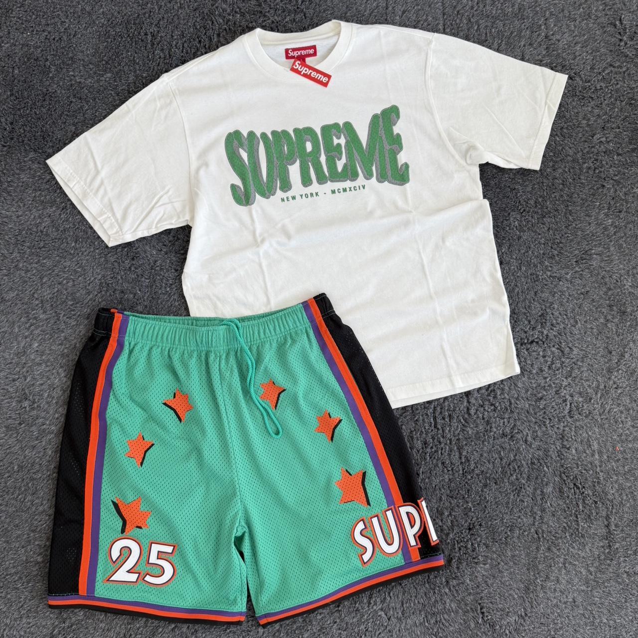 Supreme basketball black script mesh shorts Brand | Depop Supreme basketball black script mesh shorts Brand | Depop