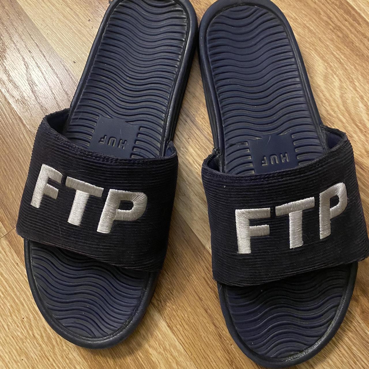 FTP x HUF CORD SLIDES - WORN SIZE 11 #FTP #HUF... - Depop