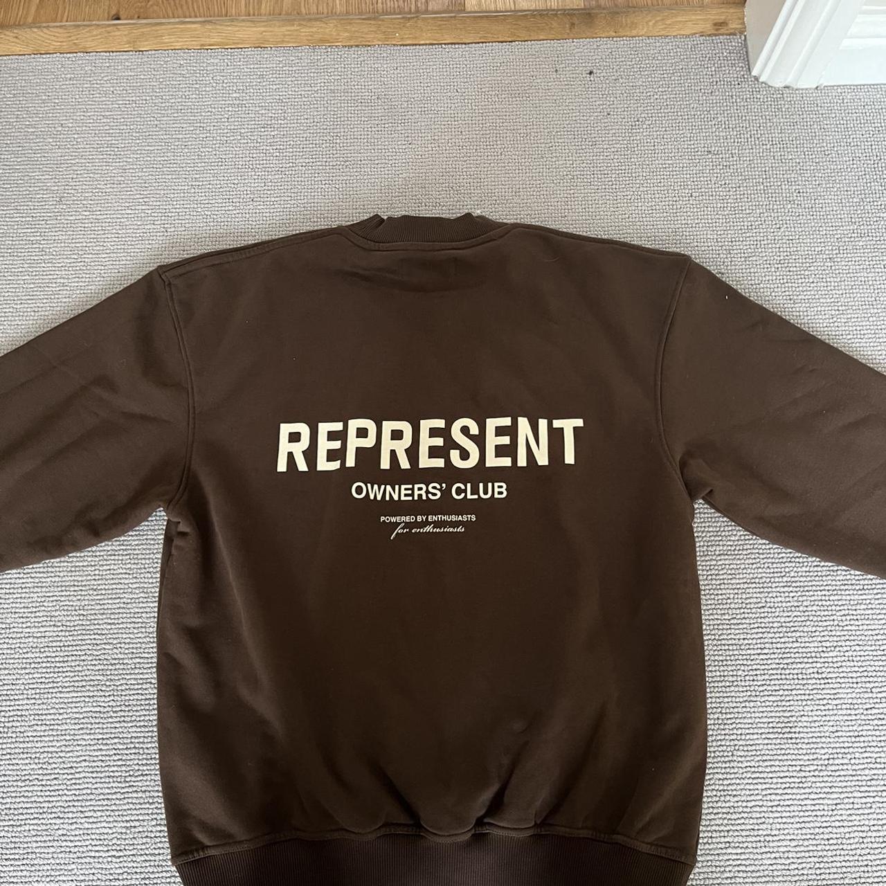 Represent Owners Club Brown Crewneck Size Large... - Depop