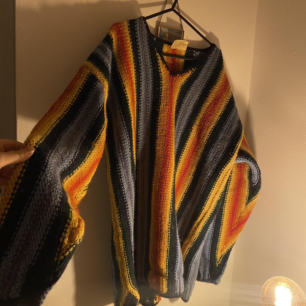Pachamama multi coloured oversized jumper! No size... - Depop
