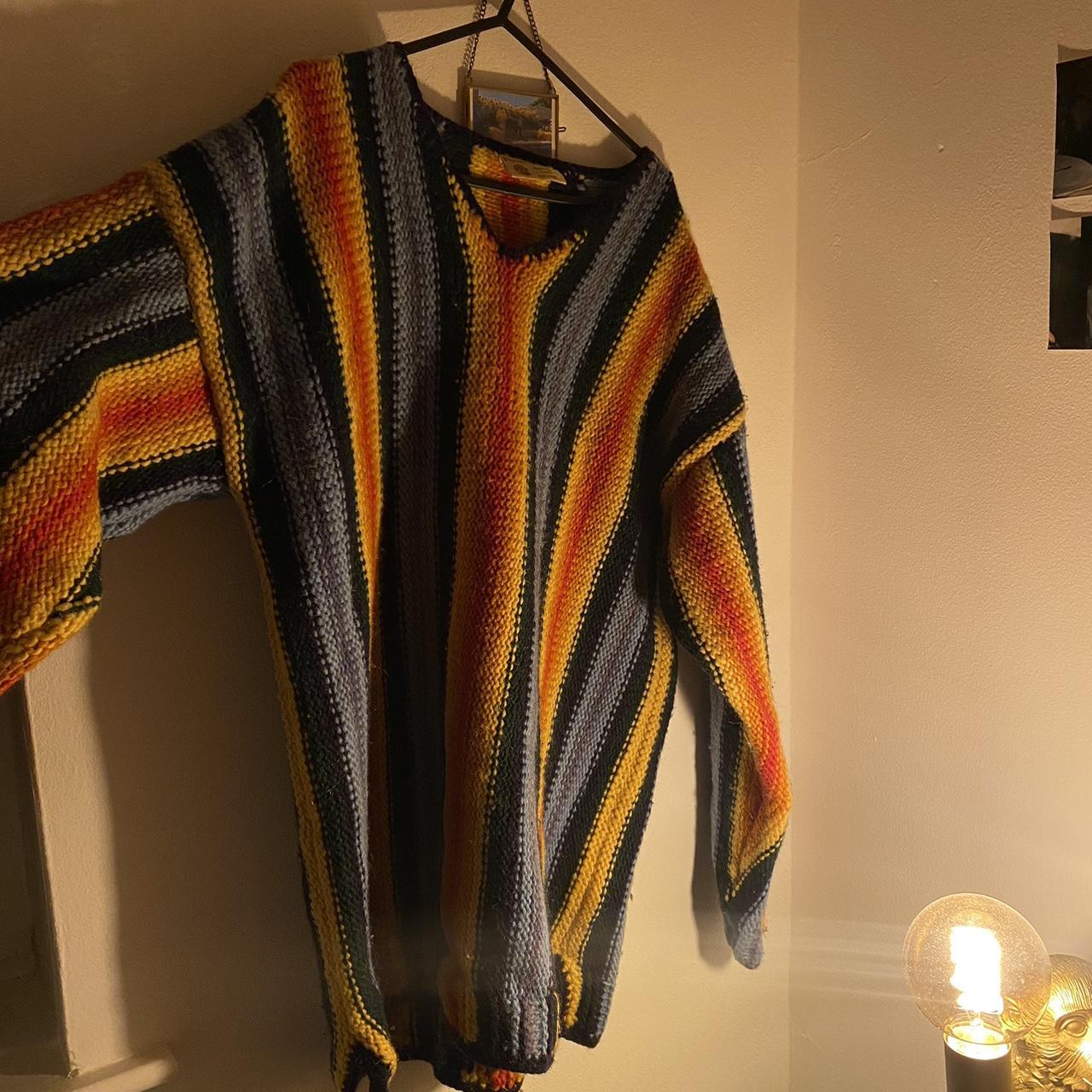 Pachamama multi coloured oversized jumper! No size... - Depop