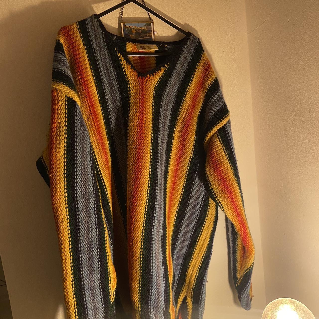 Pachamama multi coloured oversized jumper! No size... - Depop