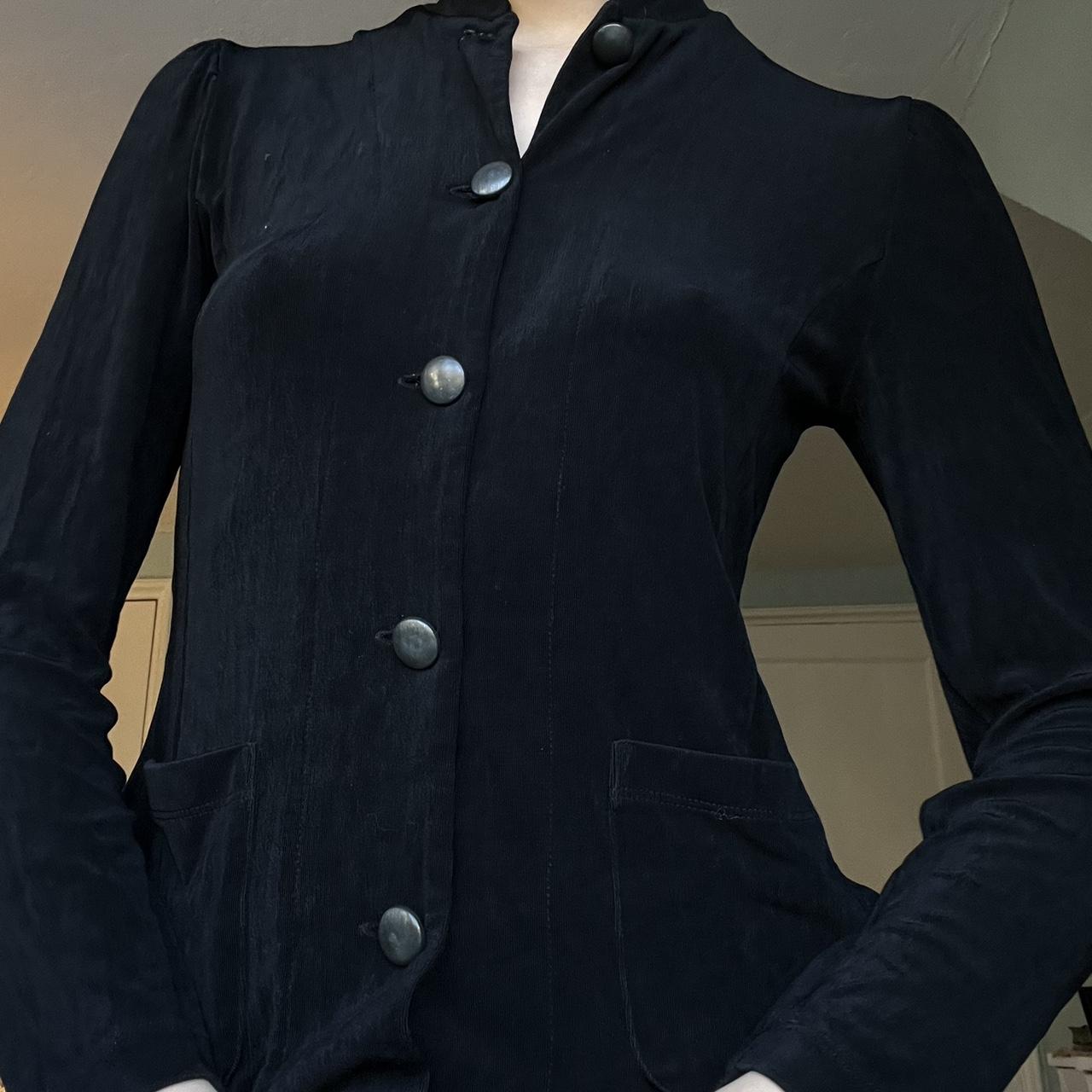 “victorian era” button up top silver buttons, black... - Depop