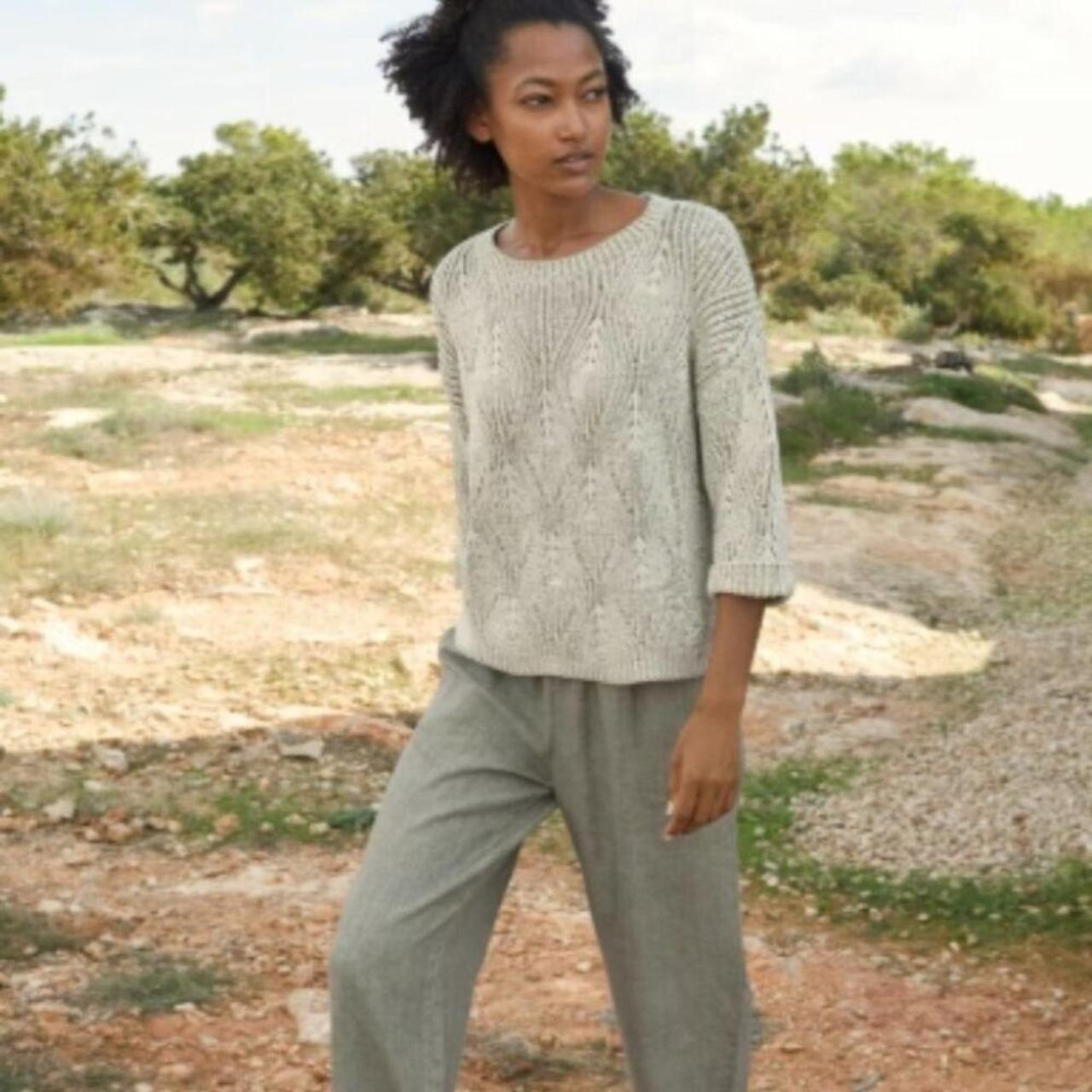 Poetry Wave-Stitch Cotton Sweater Poetry Wave-Stitch... - Depop