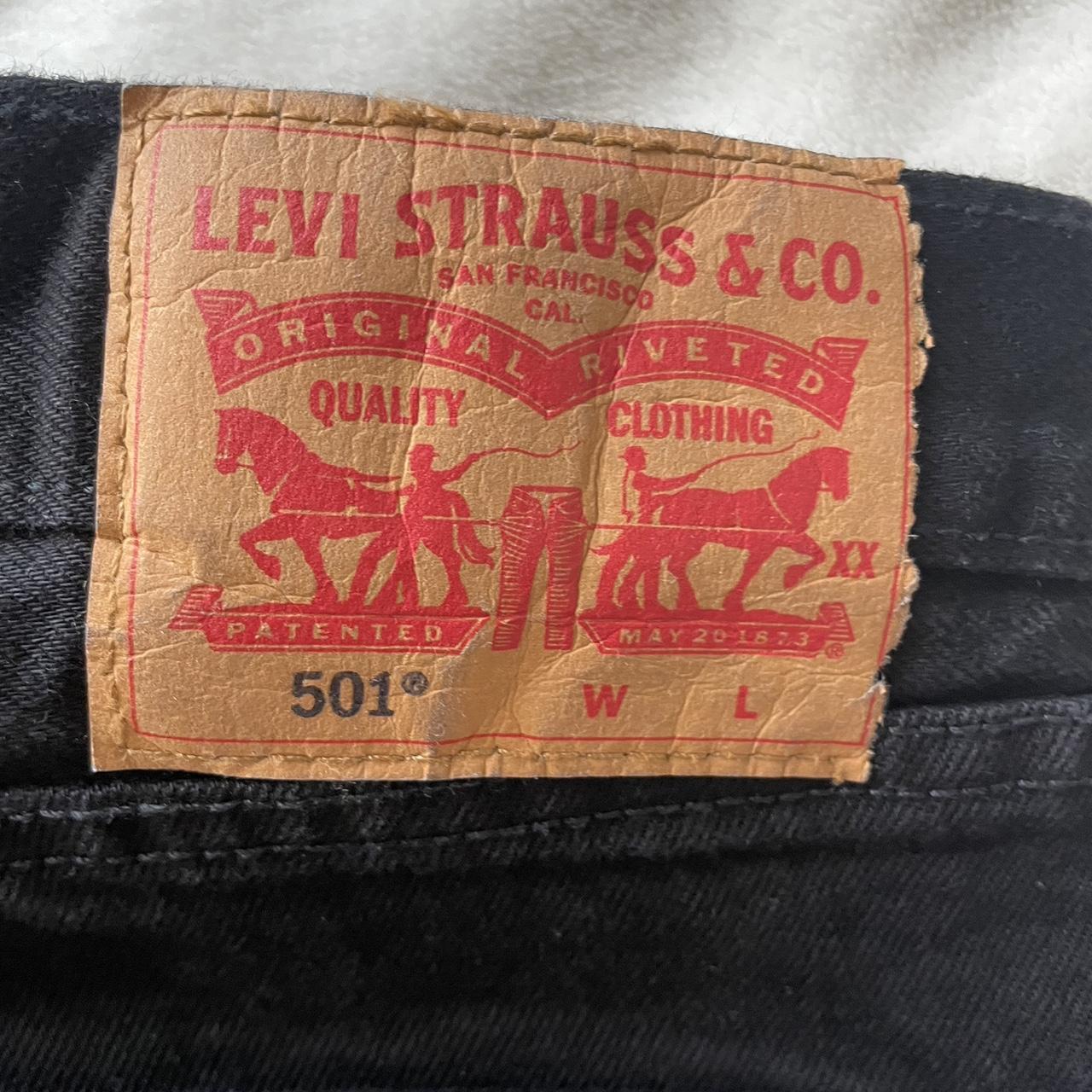Black Levi’s 501 jeans. Back tag is slightly ripped.... - Depop