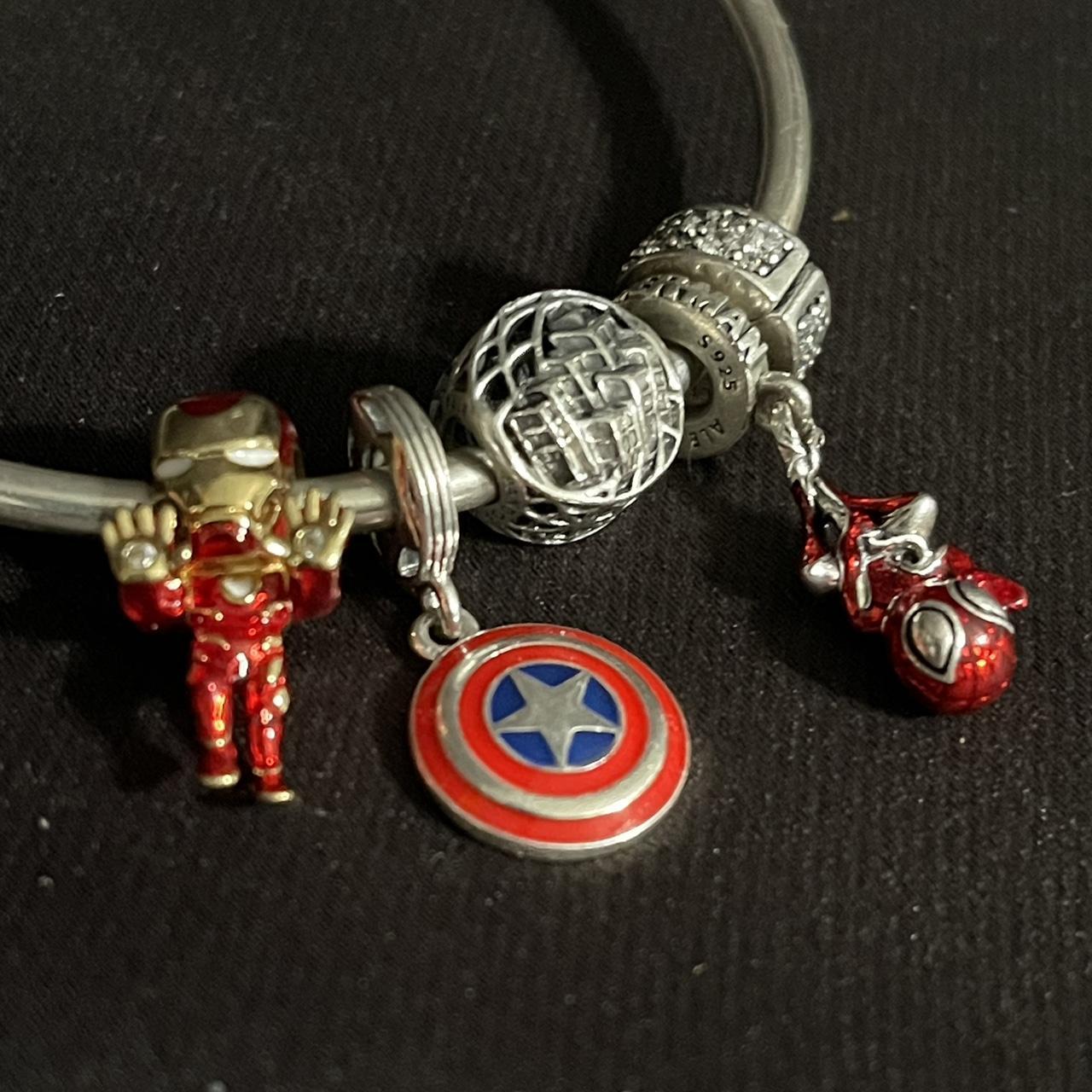 Pandora Spiderman clasp bangle with charms Barley... - Depop
