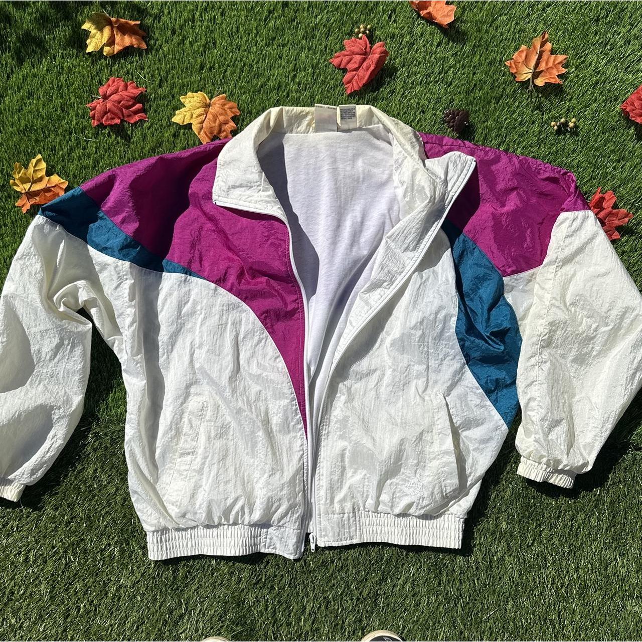 Usa vintage 1990s colorblock windbreaker Size... - Depop