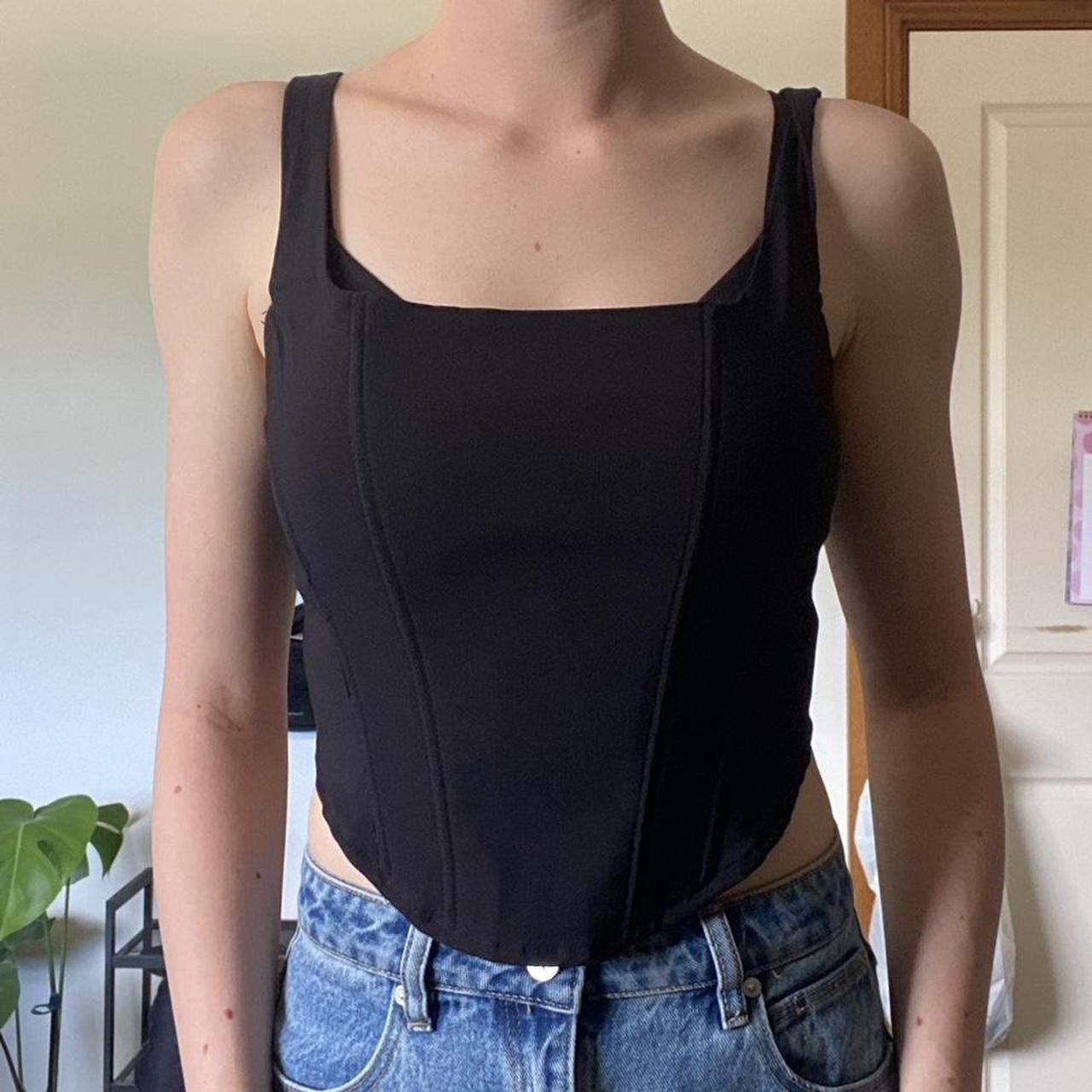 SUPRE BLACK CORSET TOP - has boning so it’s really... - Depop