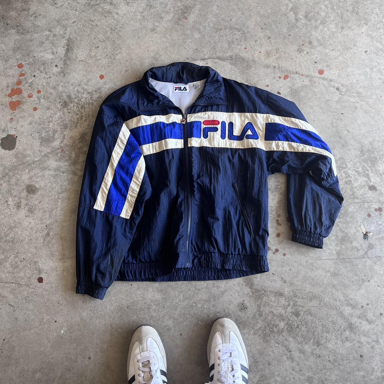 Vintage 90s FILA windbreaker jacket Size M - Depop
