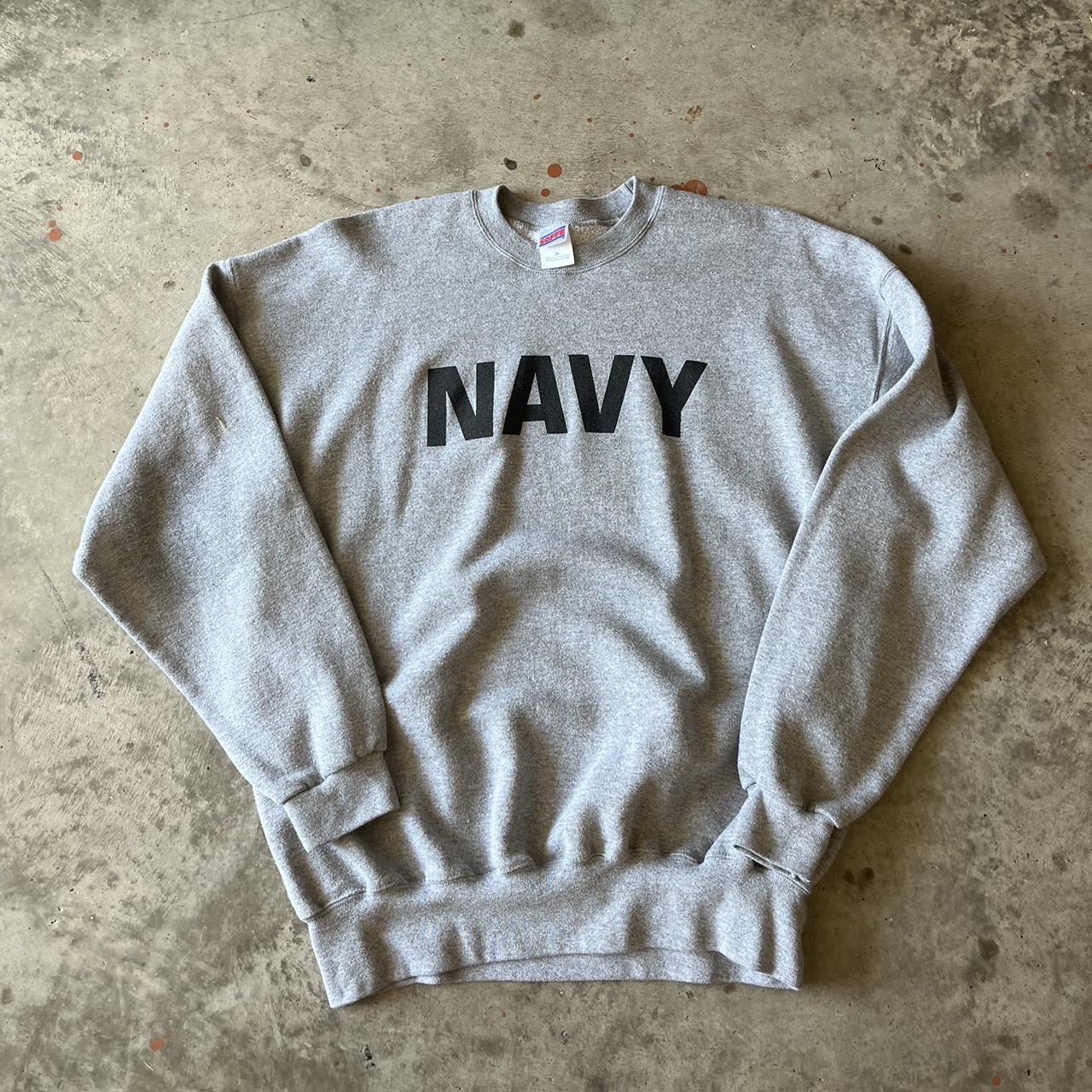 Navy military crew neck Size XXL - Depop