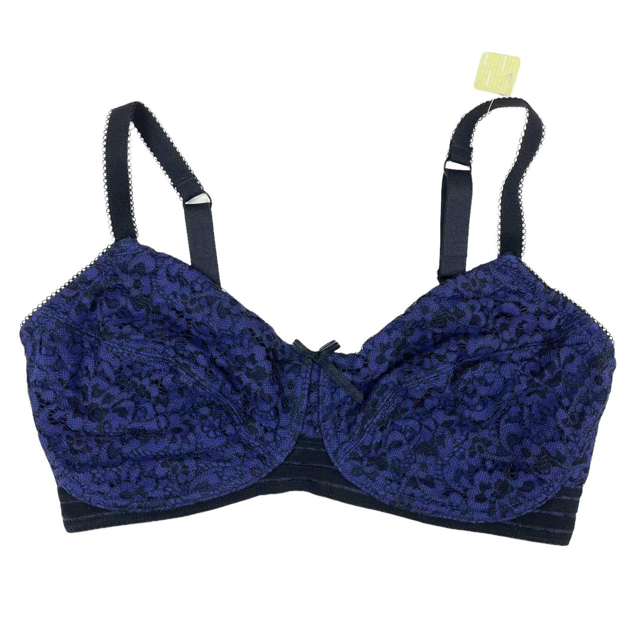 Amoena Women's Blue and Black Bra | Depop