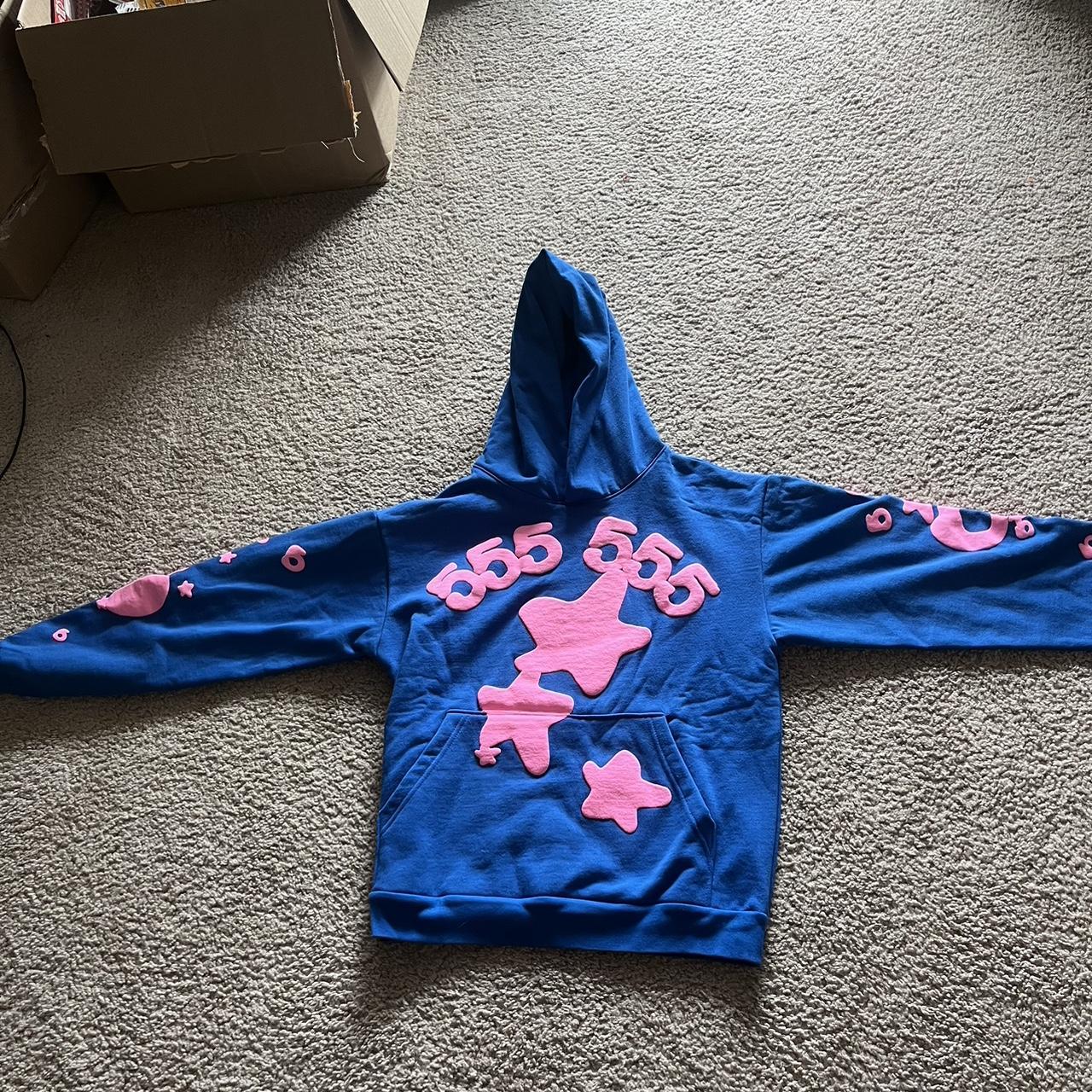 Beluga Sp5der hoodie Blue and pink - Depop