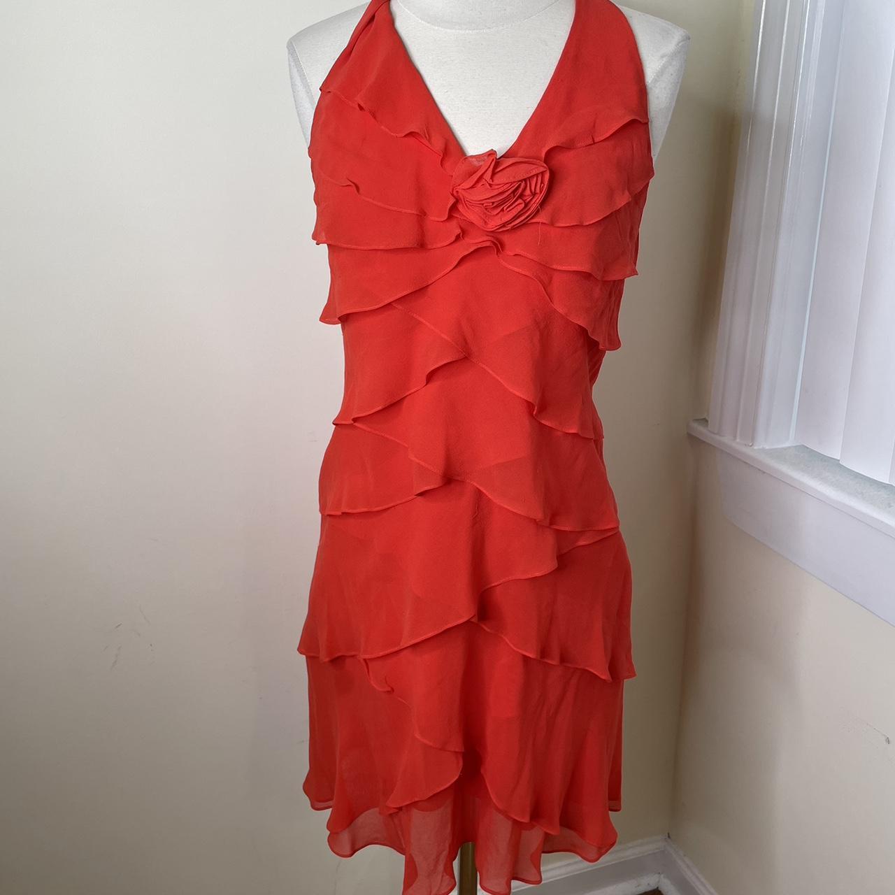 Cache dress halter dress ! Ruffle dress with flower... - Depop