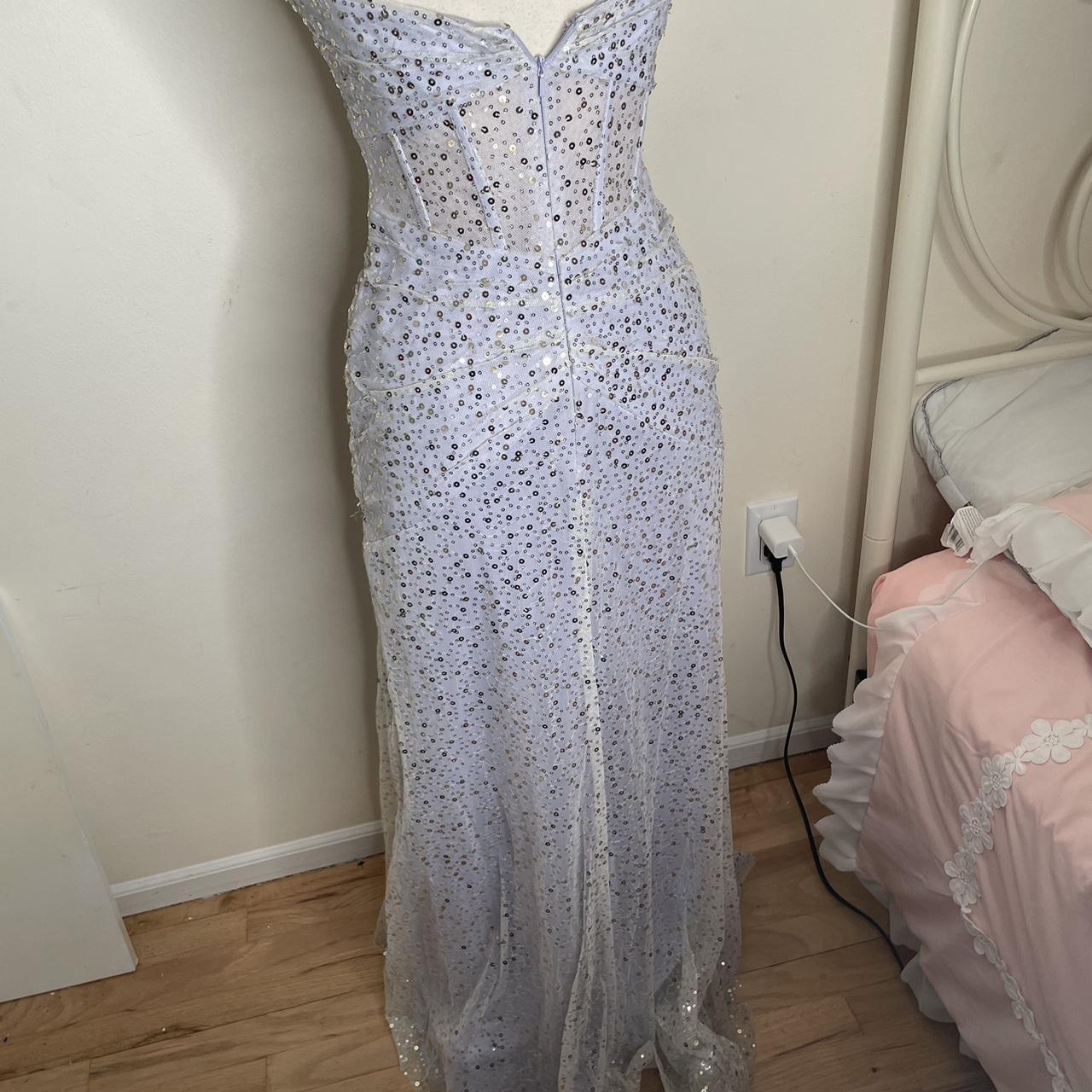 Y2k prom dress, prom dress, sequin sexy dress corset... - Depop