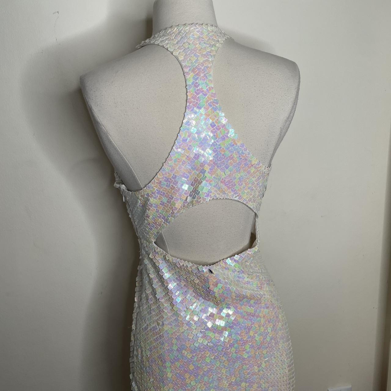 Y2k shimmery prom dress, prom dress size 6 Flaw on... - Depop