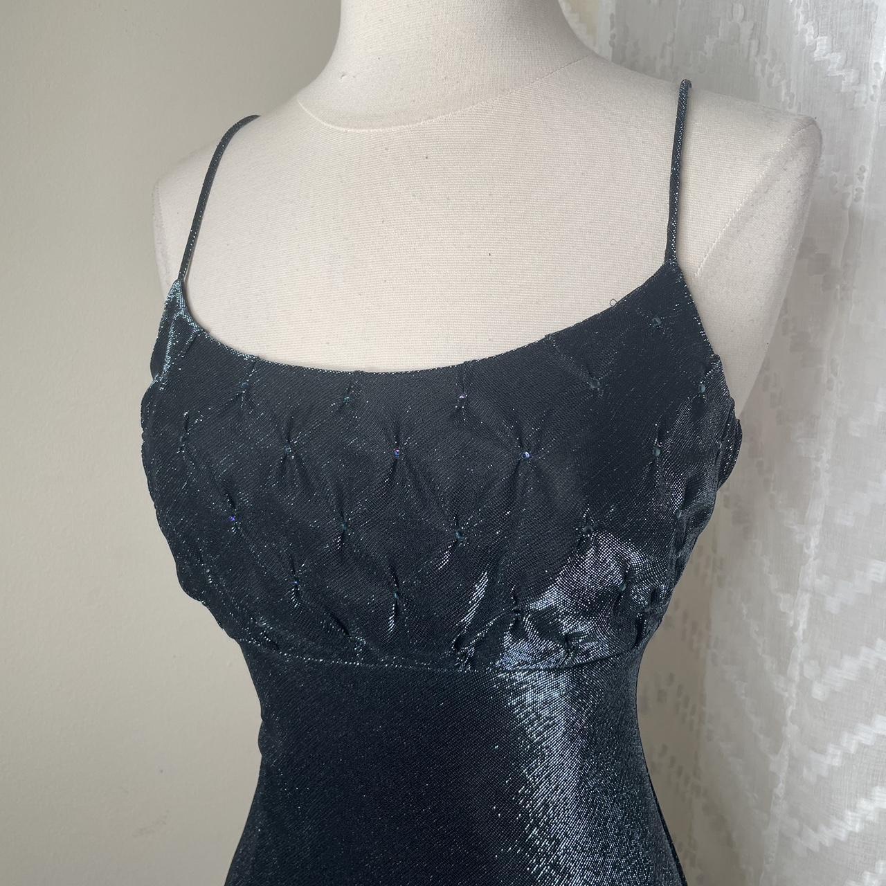 Y2K prom dress, prom dress super cute blue / silver... - Depop