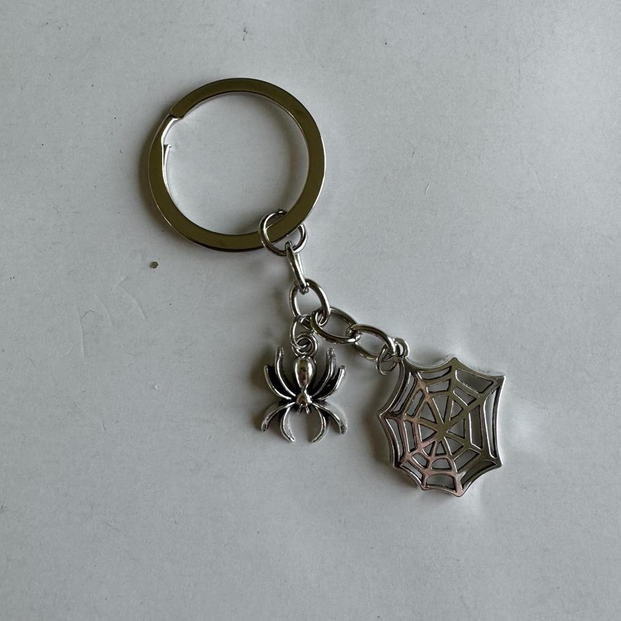 Y2K 2000s vintage style goth emo punk spider web key... - Depop