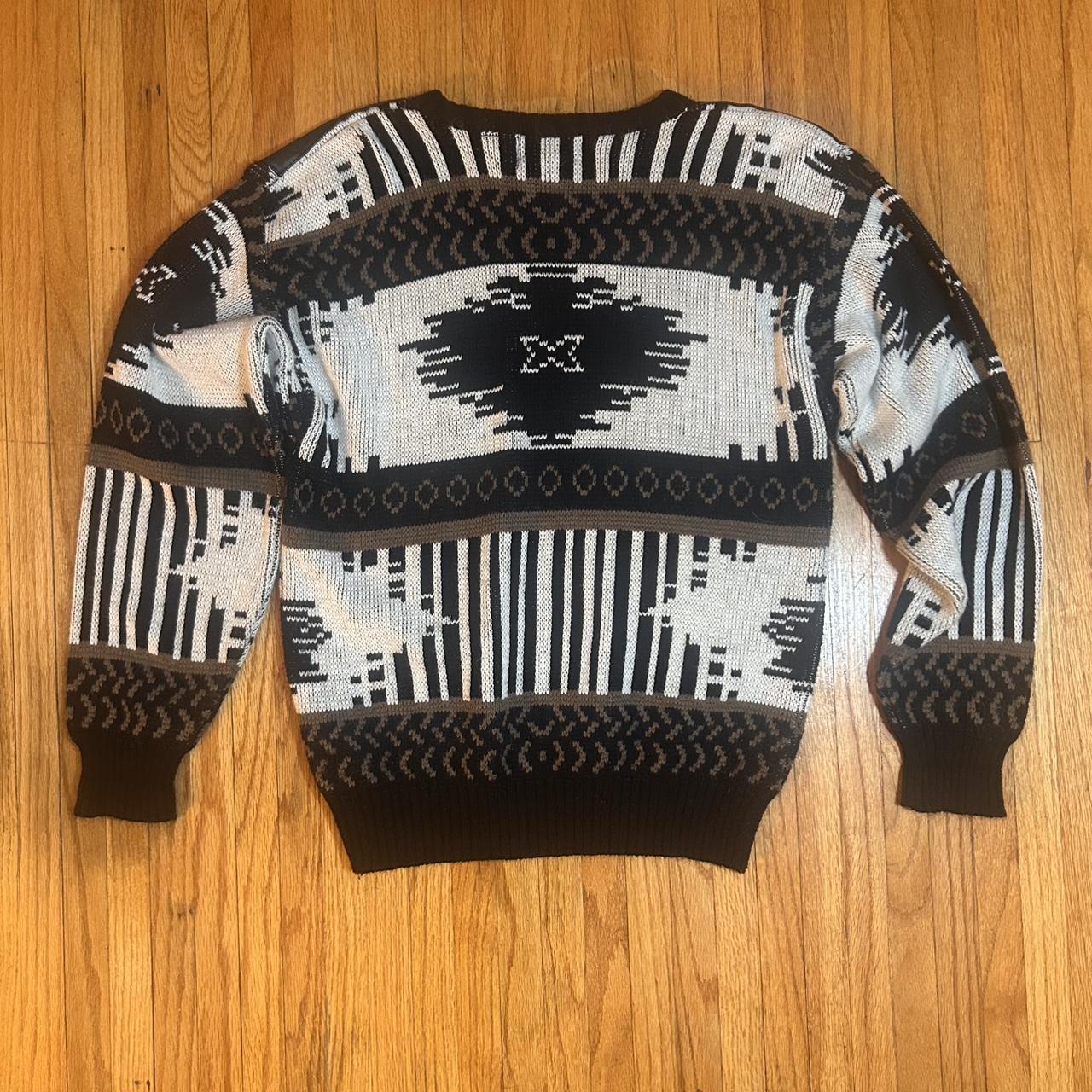 MENS Vintage Black, cream, brown vintage Aztec print... | Depop