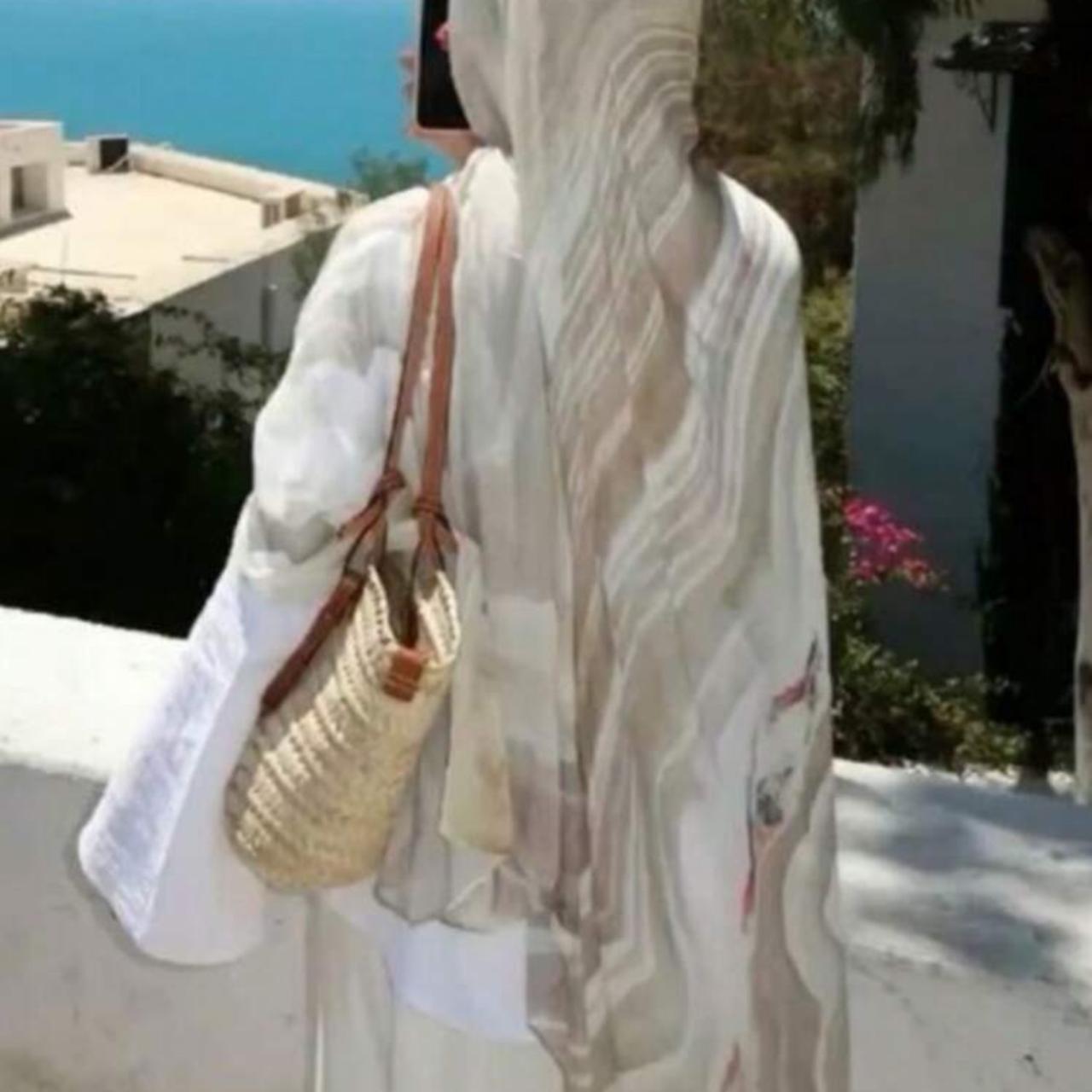 Modal print hijab Thicker modal material White... | Depop