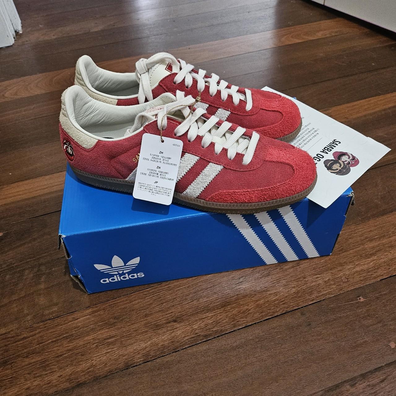 Limited edition Samba OG TAL. Red with beige and... - Depop