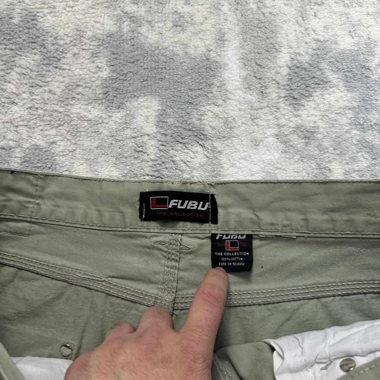 Vintage Fubu Denim 1990's Sage Green Carpenter Baggy... - Depop