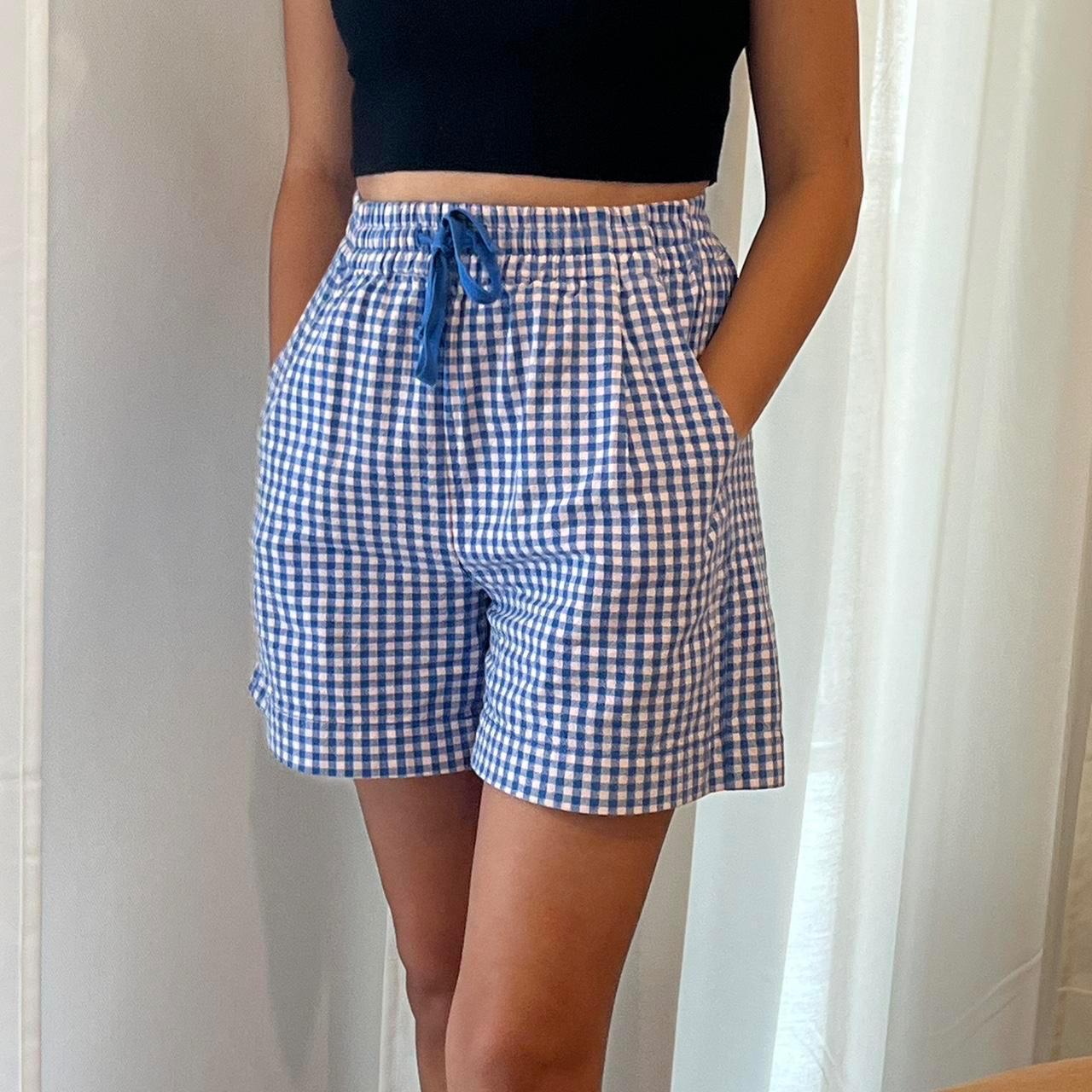 Gorman Check shorts. Colour is blue/ pink (appears... - Depop