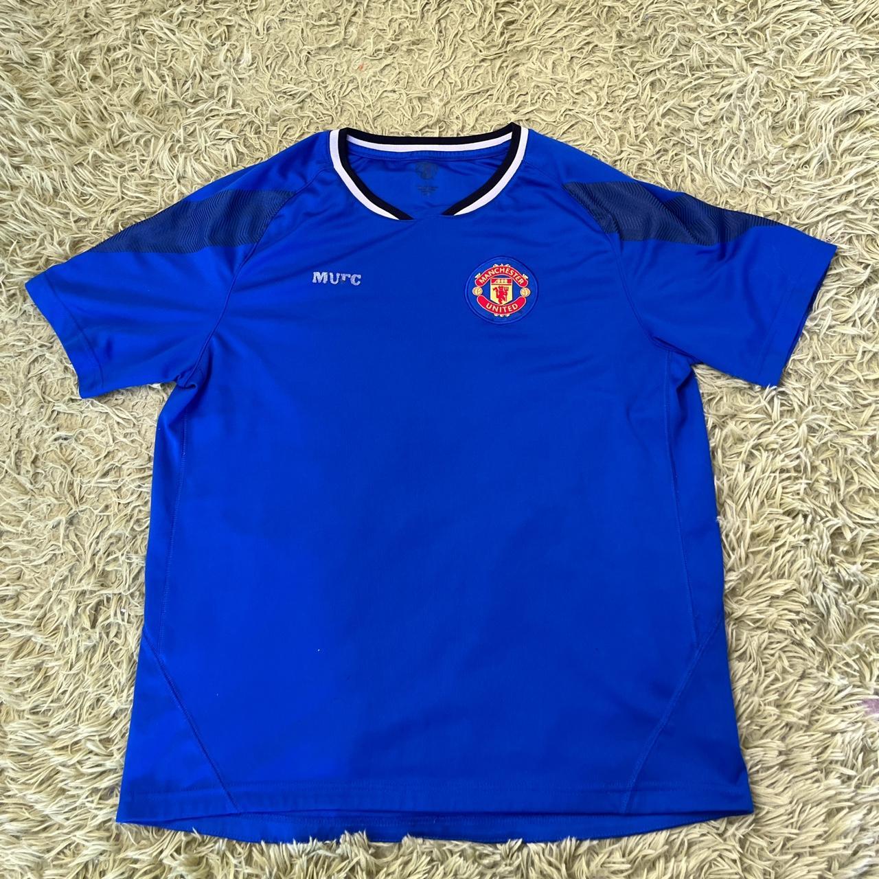 Vintage Manchester United blue soccer jersey, super... - Depop