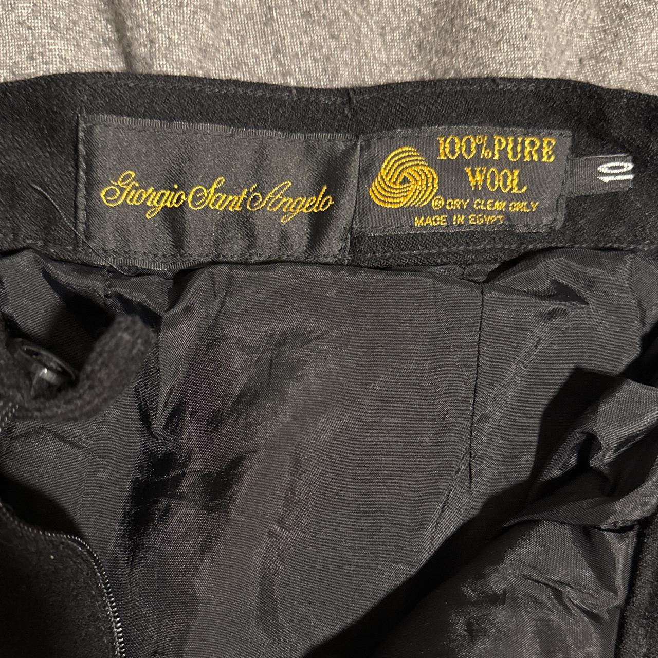 Black wool high-waisted vintage trousers with a... | Depop