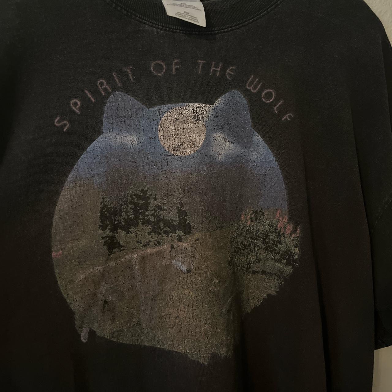 Vintage y2k wolf animal nature tee! Size xxl Great... - Depop