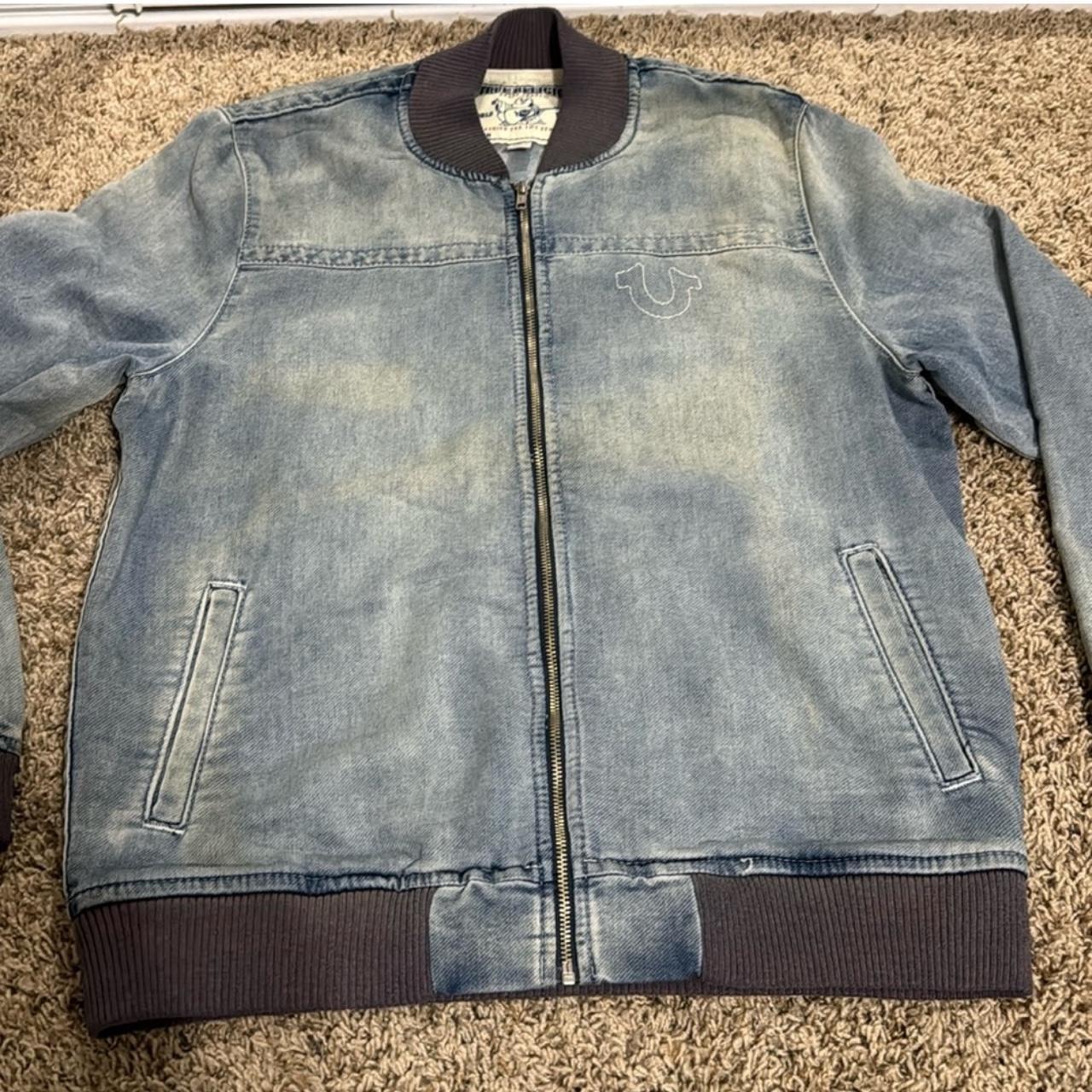 True Religion Denim Jacket Gently used No... - Depop