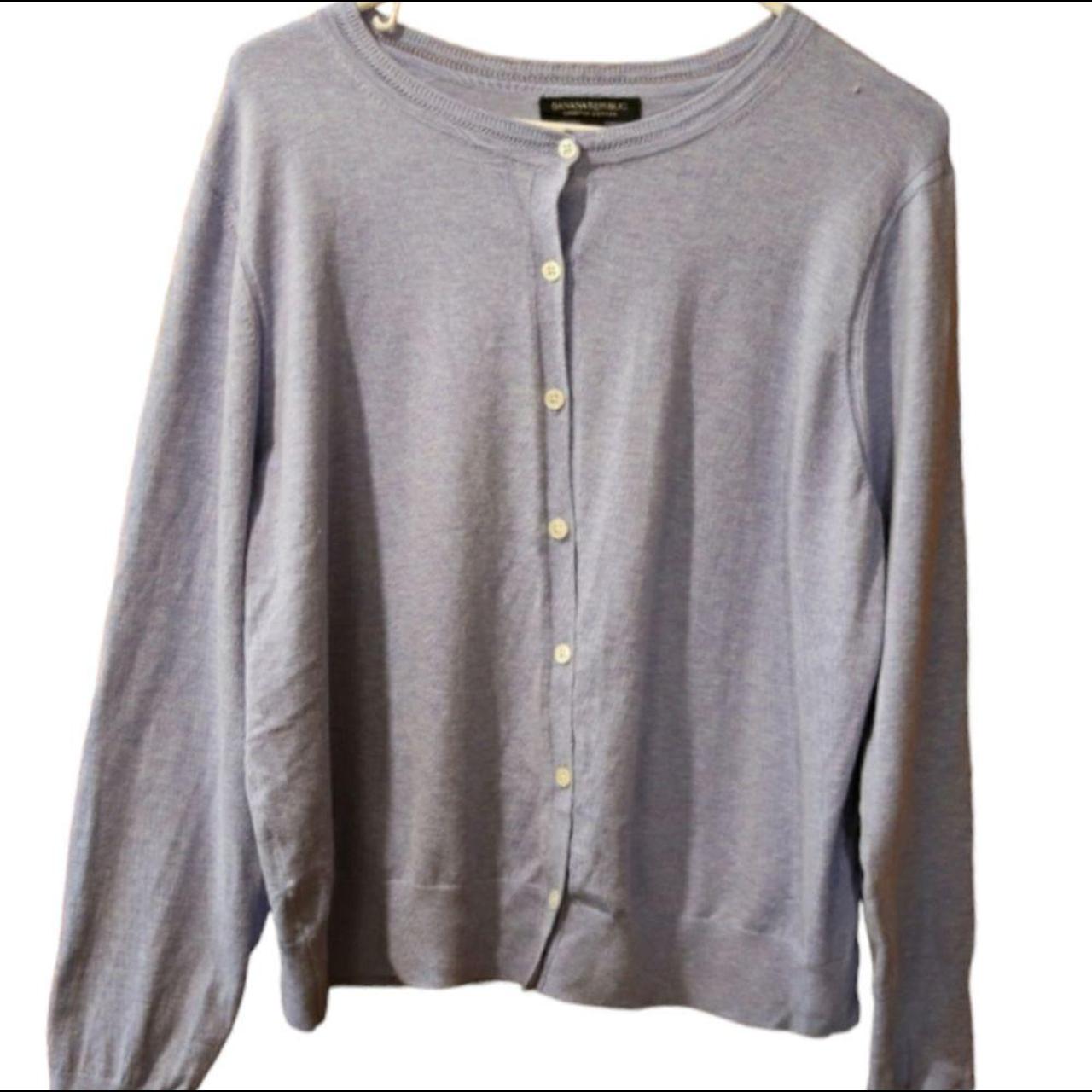 Banana Republic Periwinkle Blue Cardigan Sweater XL... - Depop