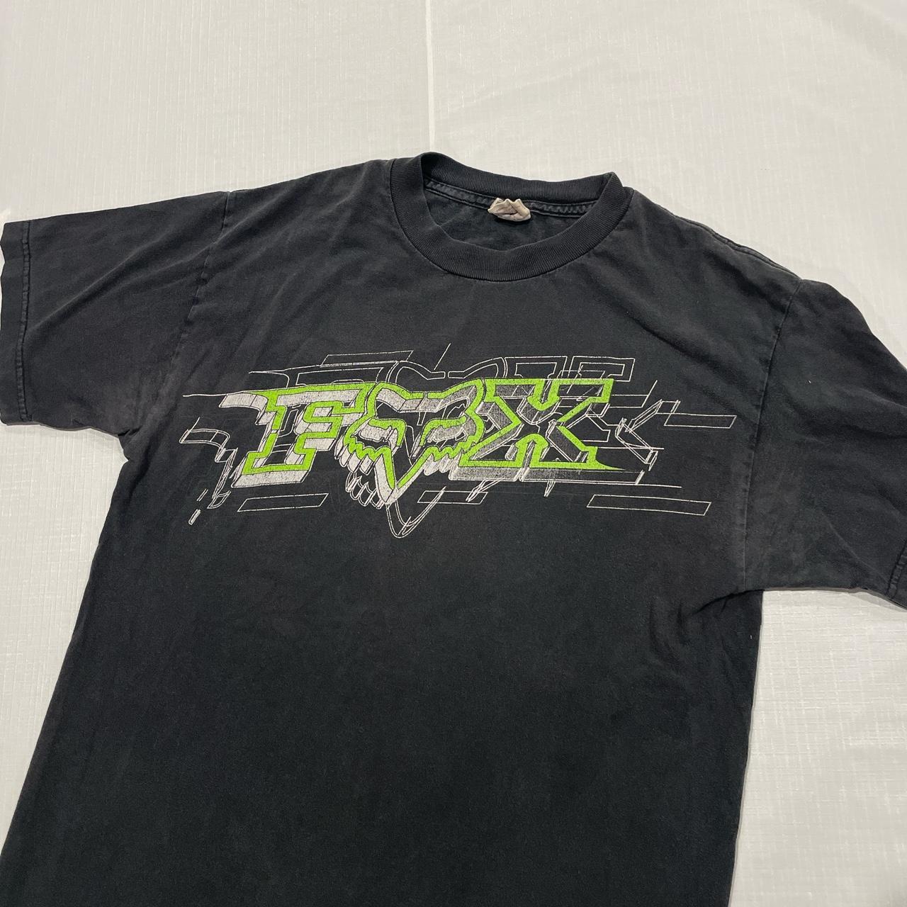 Mens vintage 90s Fox Racing graphic logo tee (L 26’... - Depop
