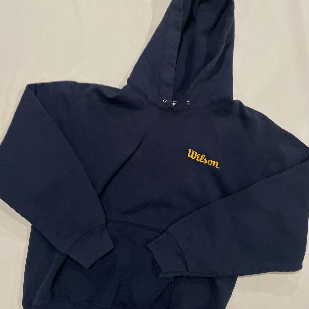 Wilson Men's Navy and Yellow Hoodie | Depop