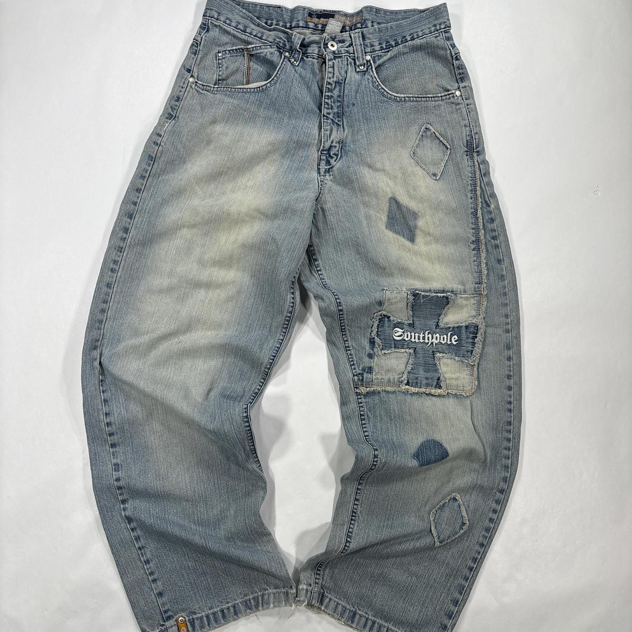 Vintage SouthPole Patch Work cyber grunge JNCO style... | Depop