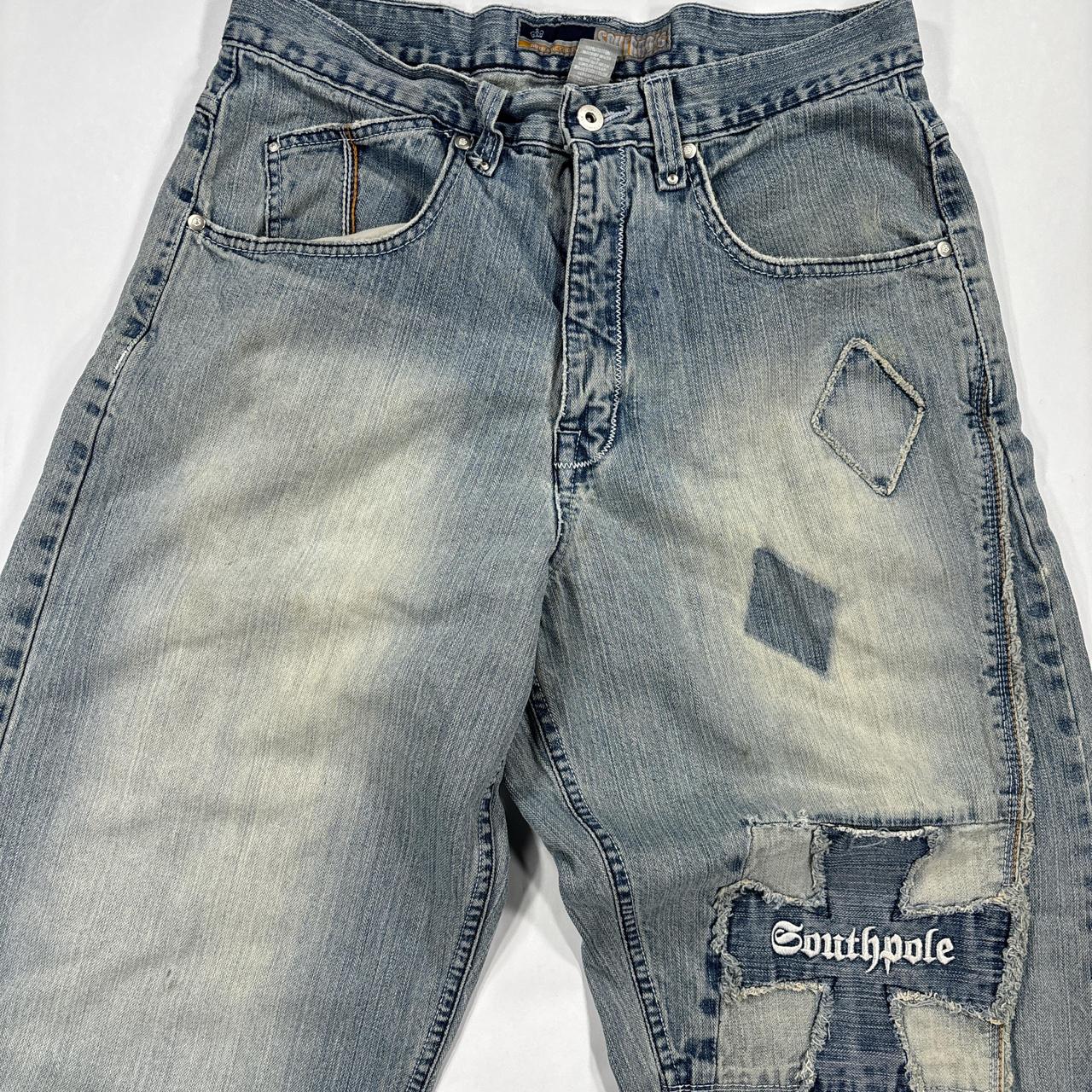 Vintage SouthPole Patch Work cyber grunge JNCO style... | Depop