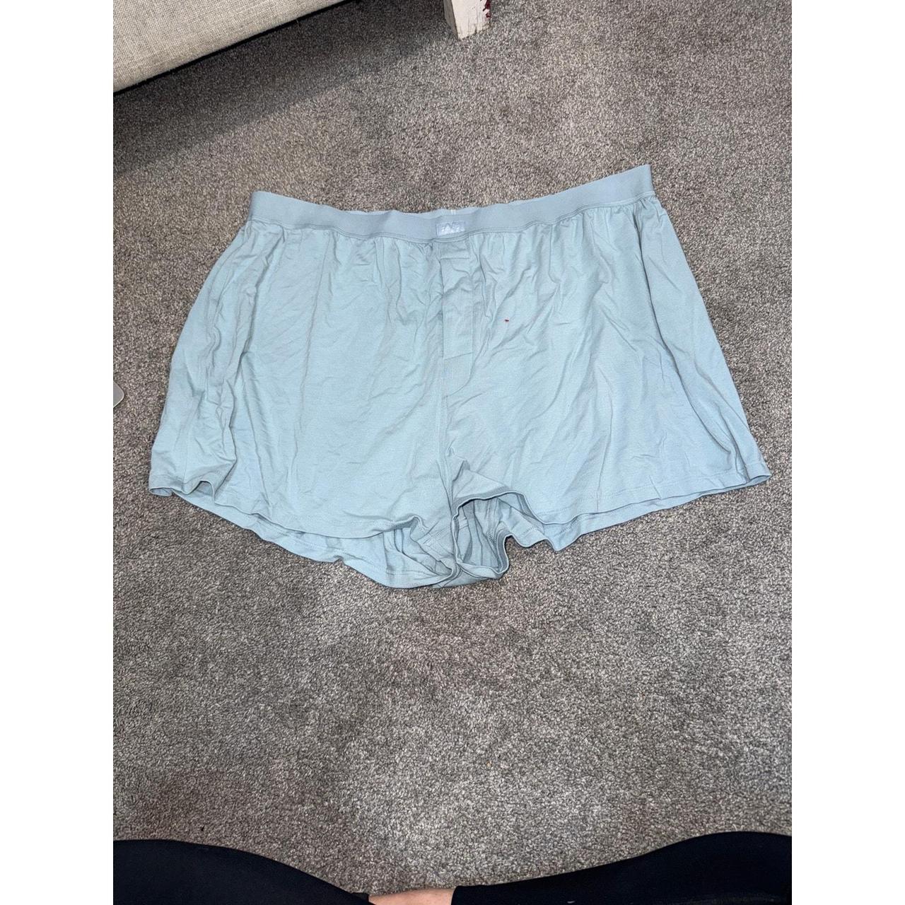 SKIMS boyfriend loose boxer shorts in denim size 4xl... | Depop
