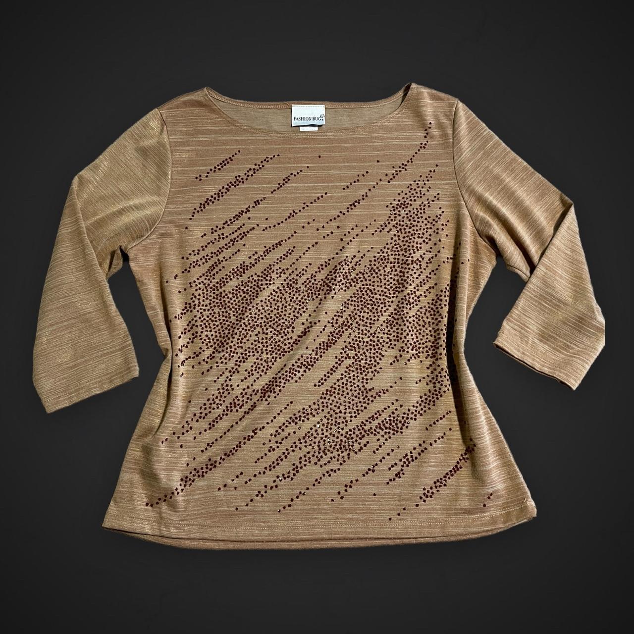 vintage early 2000s embellished top beige and light... - Depop