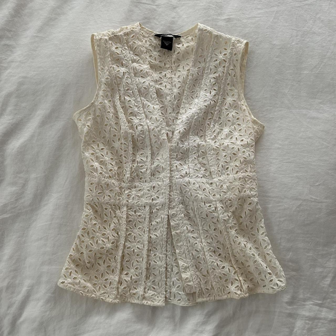 Moda International y2k eyelet vest-style top with... - Depop
