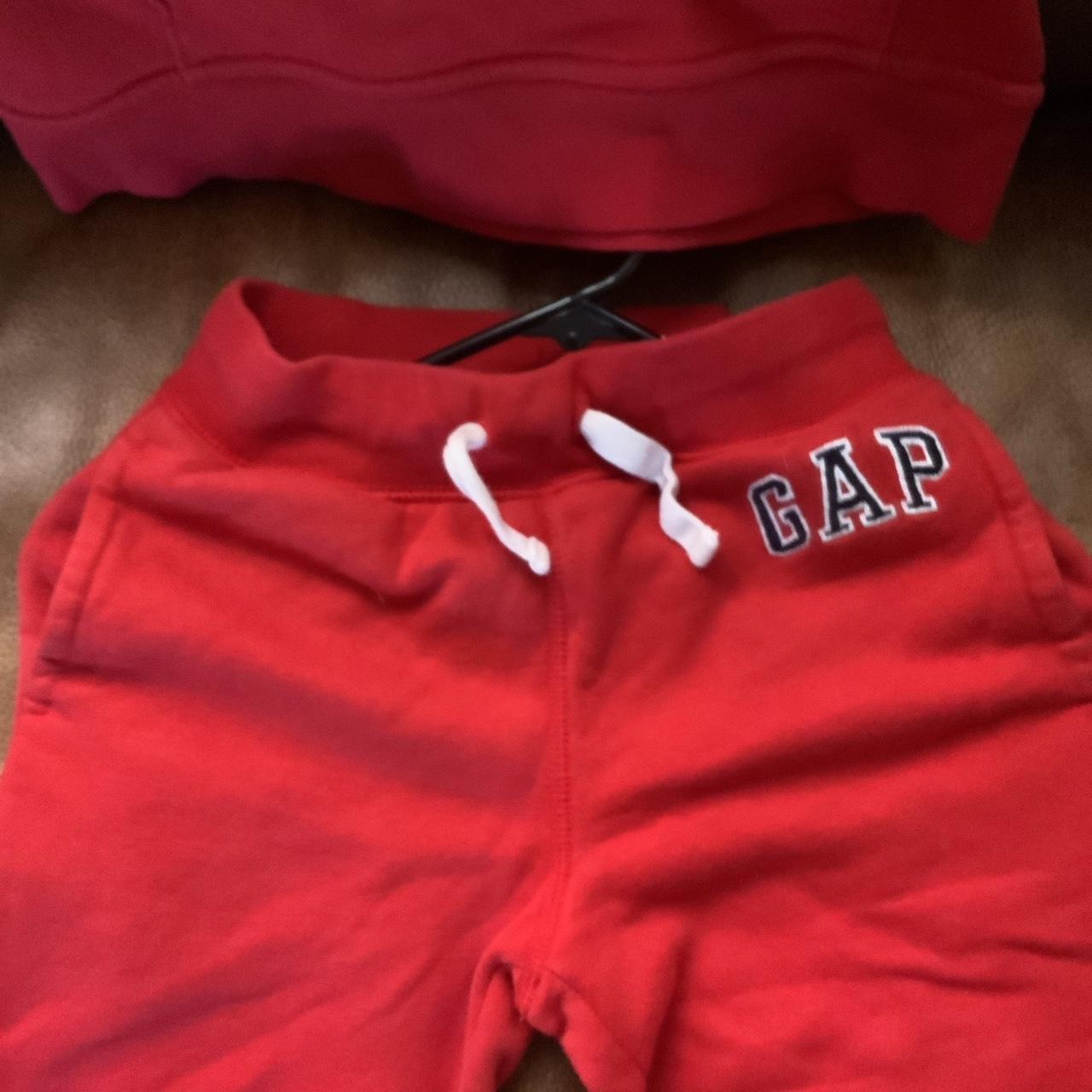 Gap red and navy hoodie and joggers - Depop