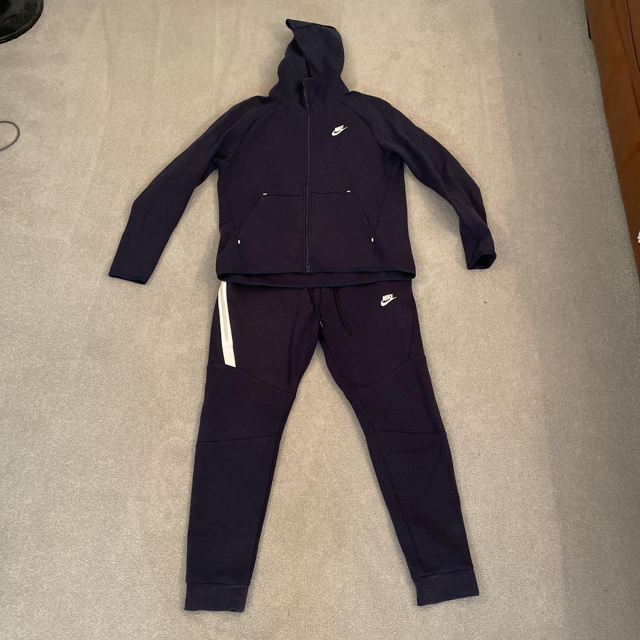 Navy Blue Tech Fleece Full Tracksuit Size M Used... - Depop