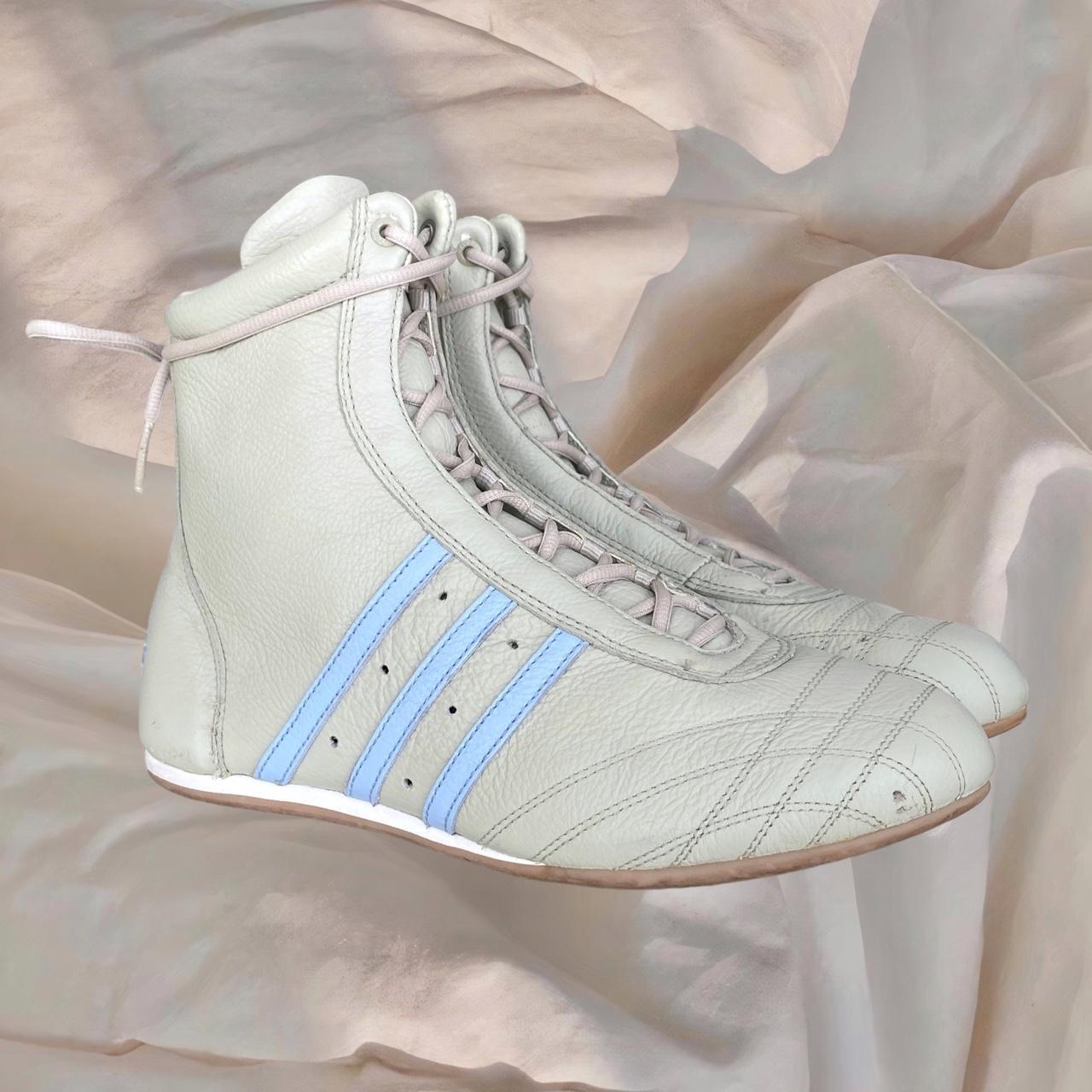 Adidas Cream White Leather Boxing Biker Boots... - Depop