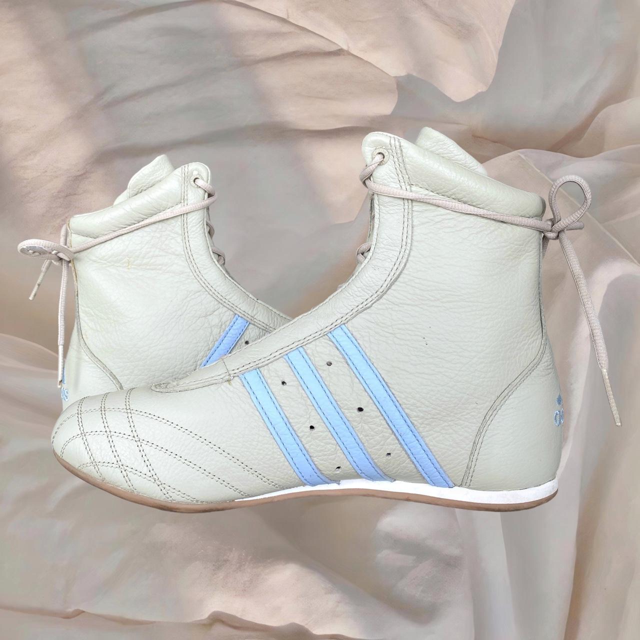 Adidas Cream White Leather Boxing Biker Boots... - Depop