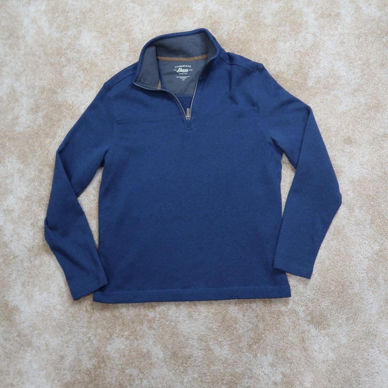 Gh Bass And Co 14 Zip Sweater Long Sleeve Blue Depop