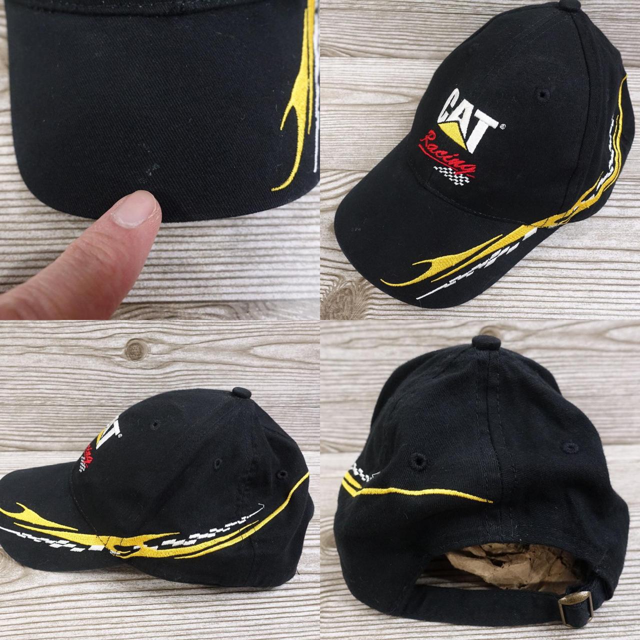 CAT RACING BLACK ADJUSTABLE CURVE STRAPBACK BASEBALL... - Depop